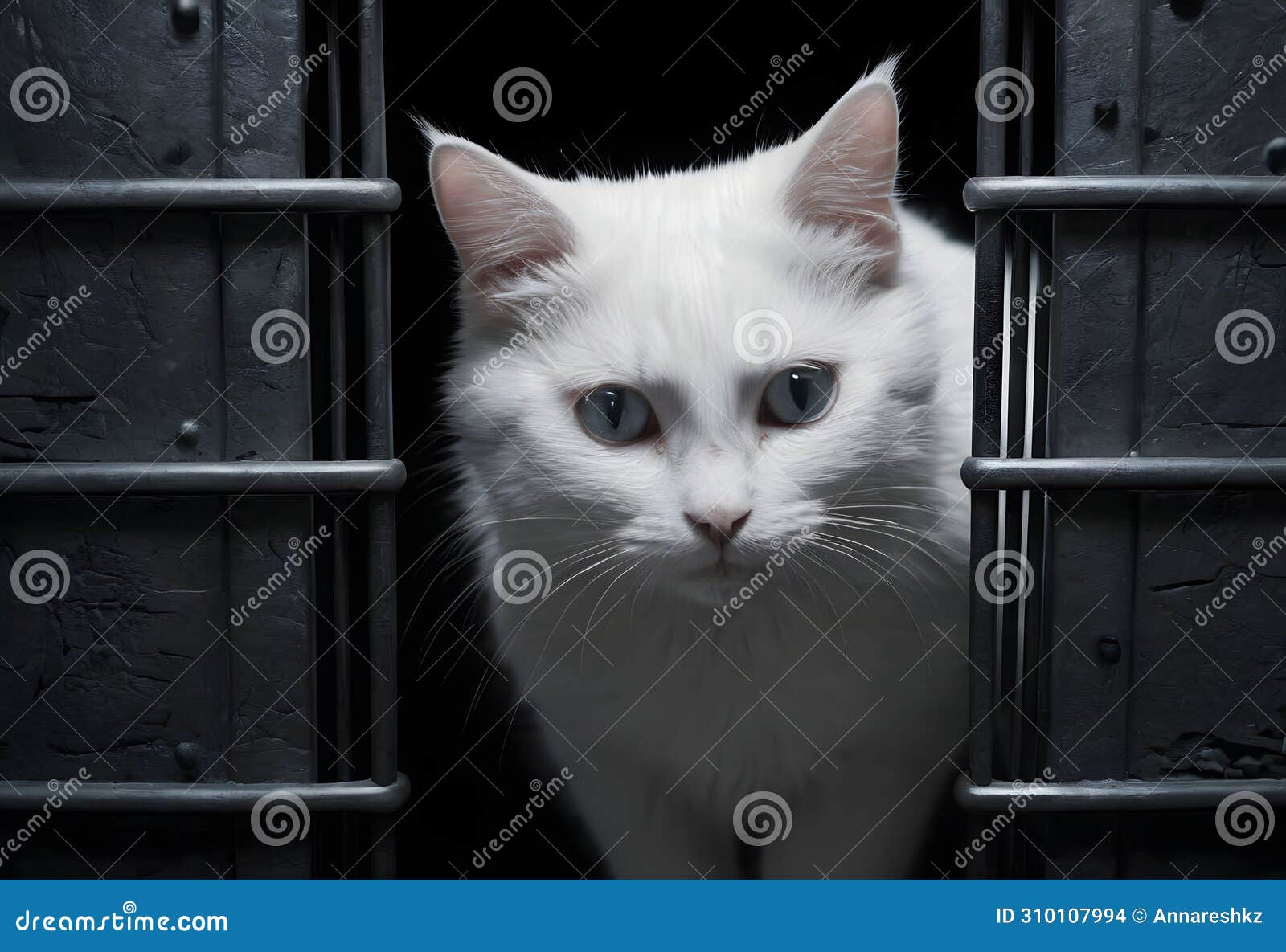 Cat in a Dark Prison Cell. AI Created. Stock Photo - Image of cell ...