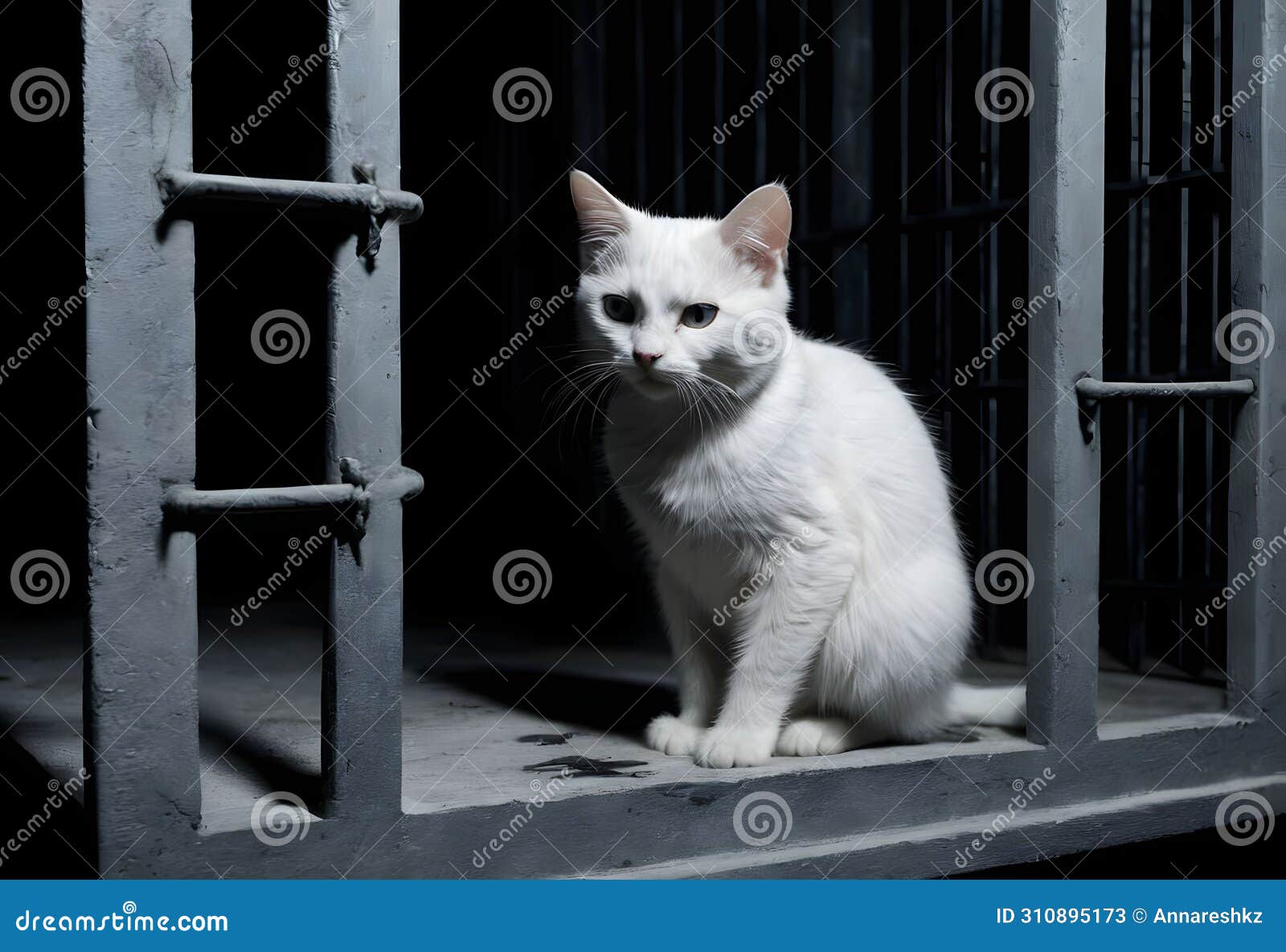 Cat in a Dark Prison Cell. AI Created. Stock Image - Image of tame ...