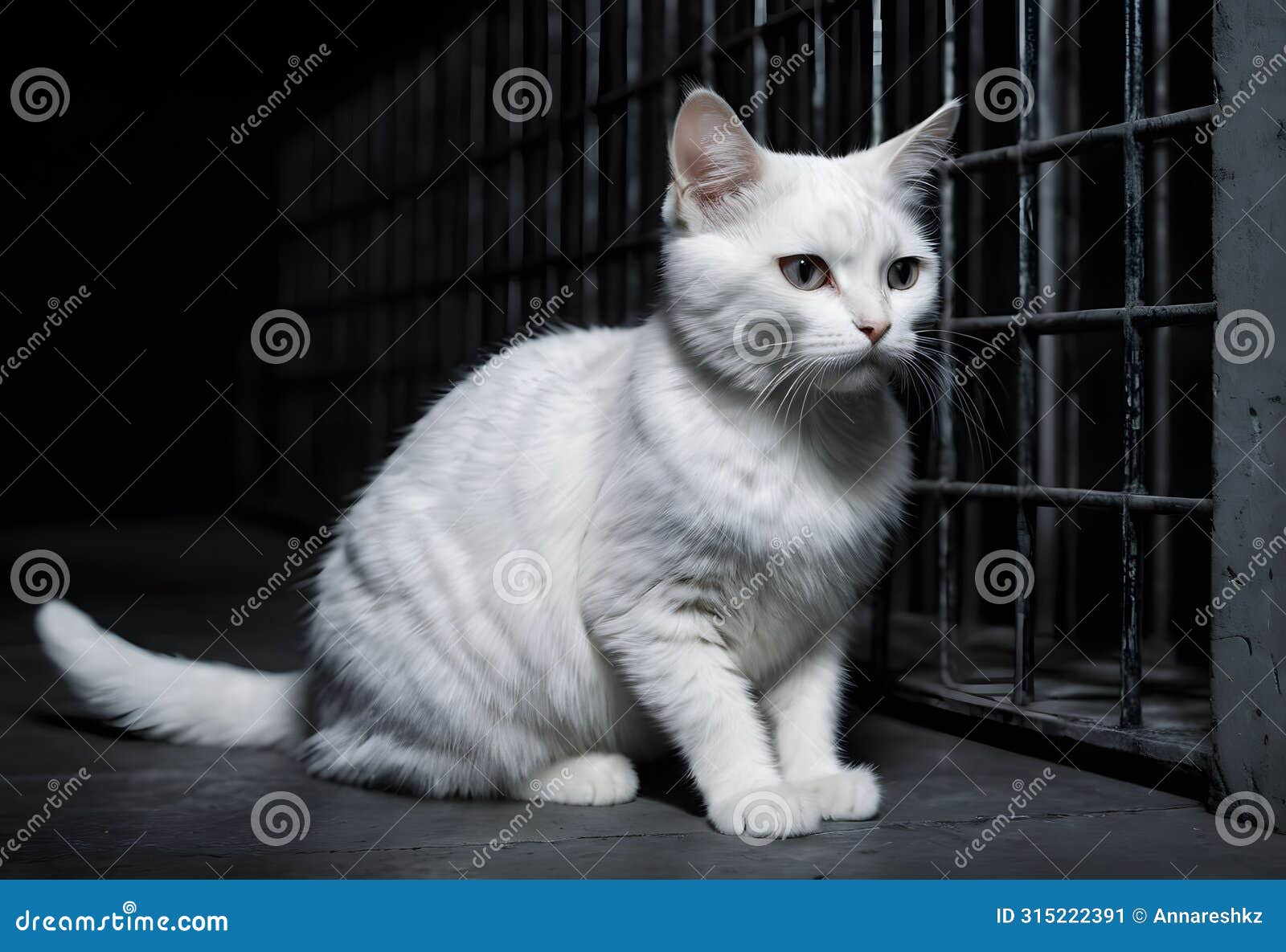 Cat in a Dark Prison Cell. AI Created. Stock Image - Image of prison ...