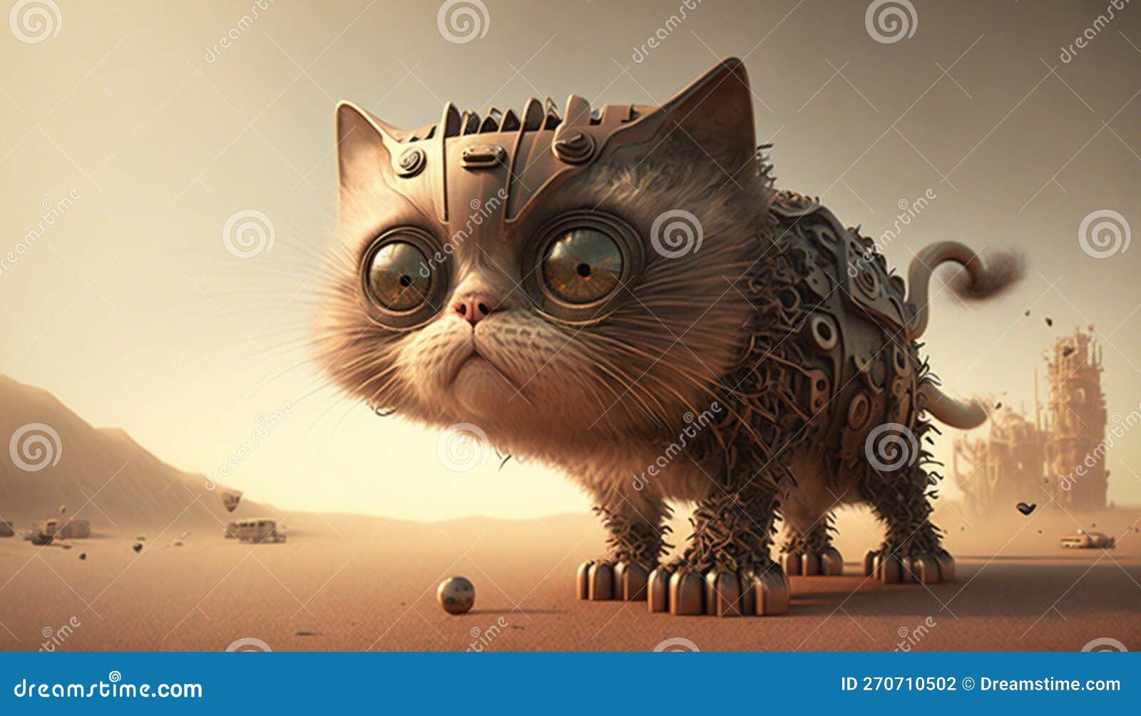 Cat in the Desert, Surrealism, Concept Art, AI Generated Stock ...