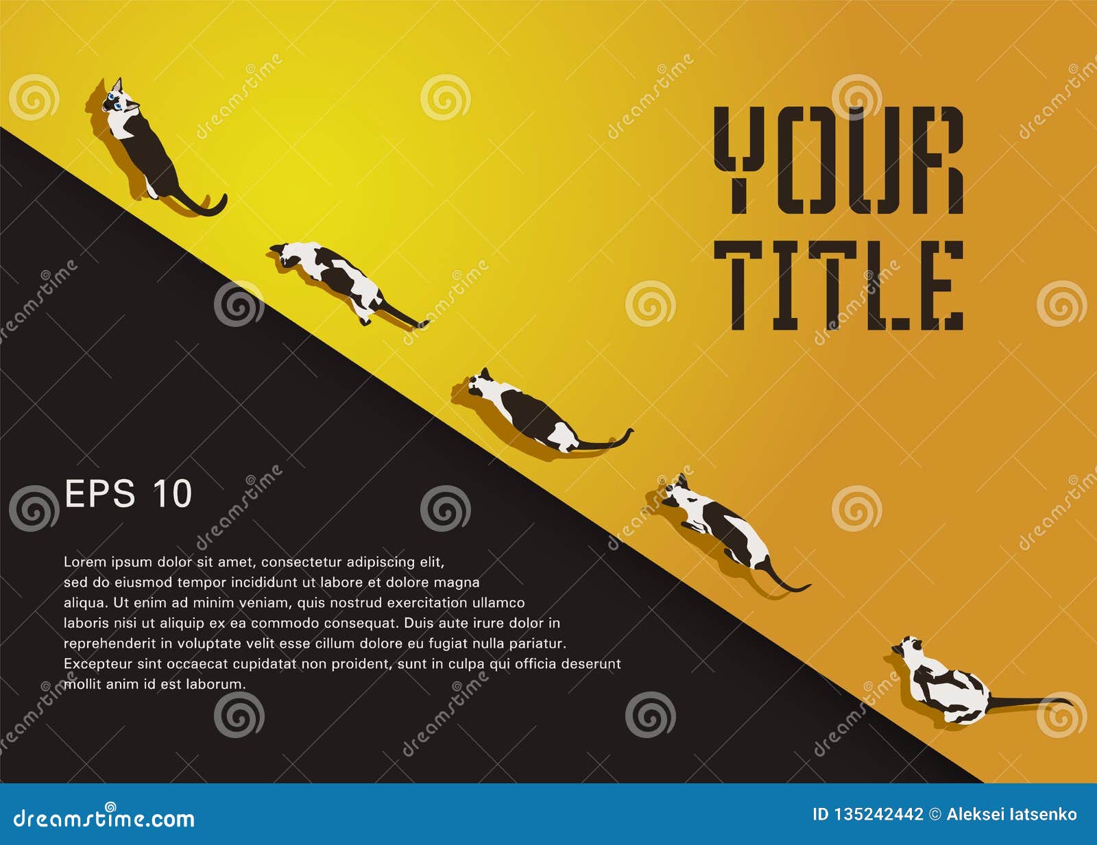 Cat Design Diagonal Composite Typography Siamese Ilustração do Vetor ...