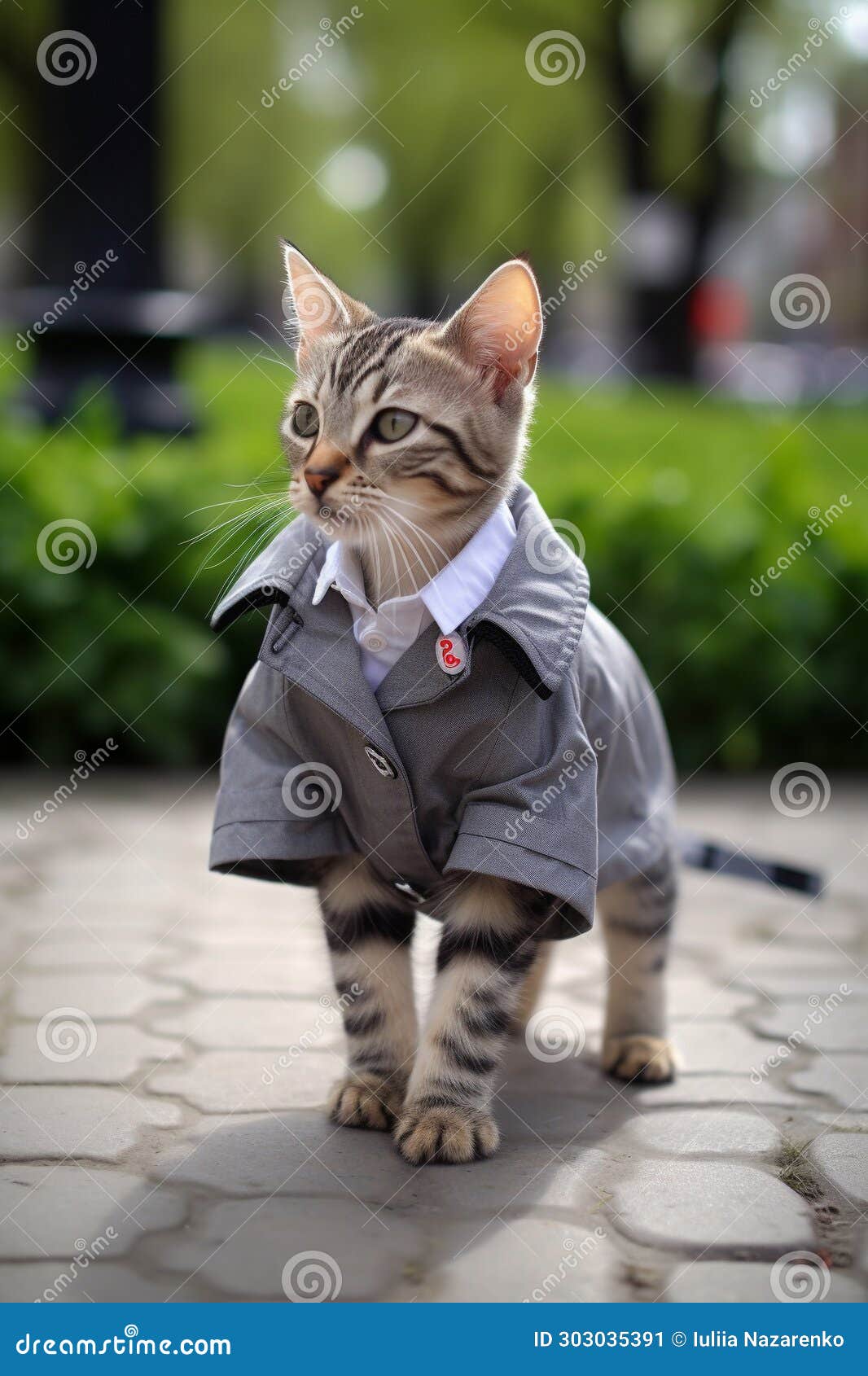 Cat in Designer Clothes. AI Generated Stock Image - Image of park ...