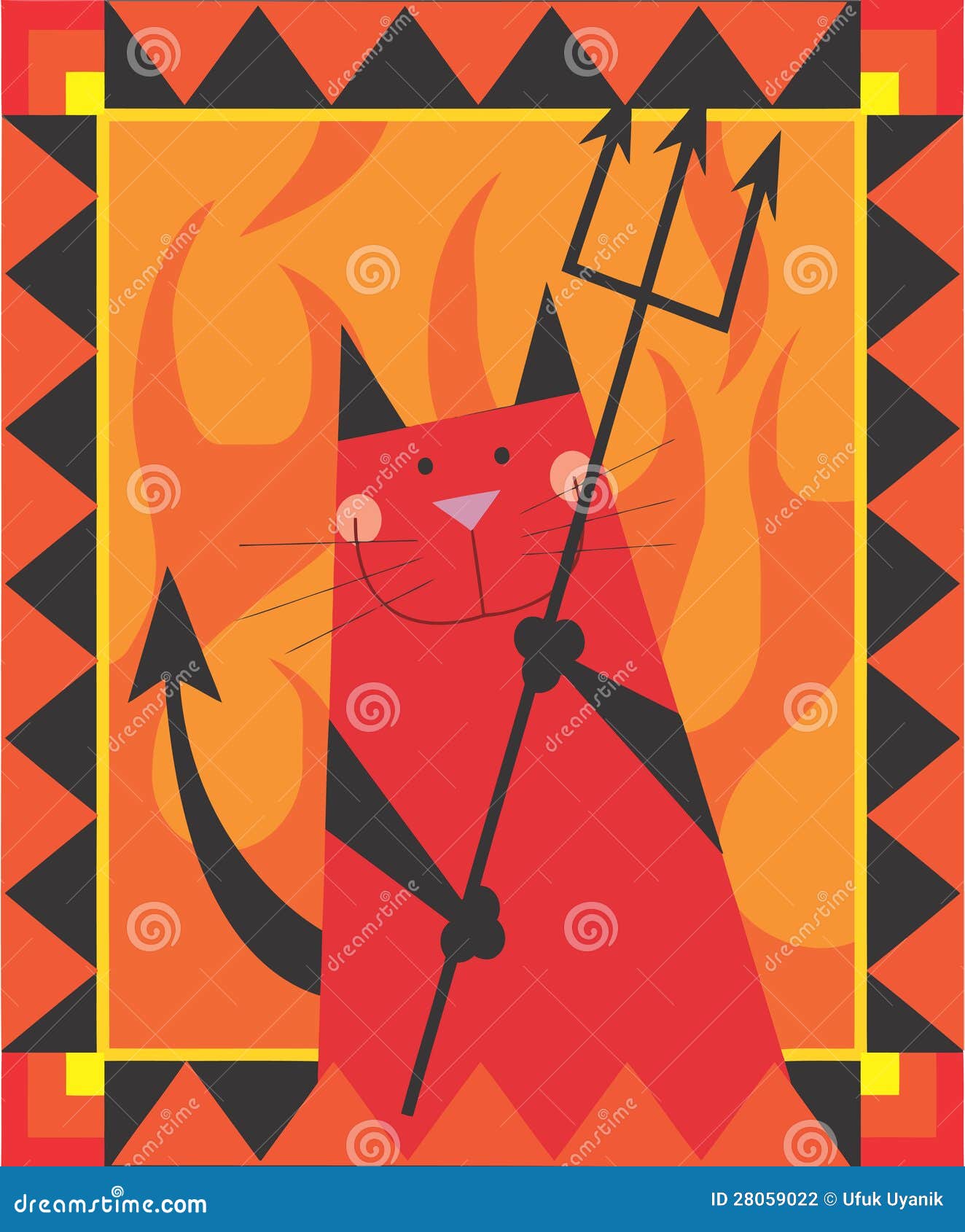 Cat Devil stock illustration. Illustration of cute, hell - 28059022