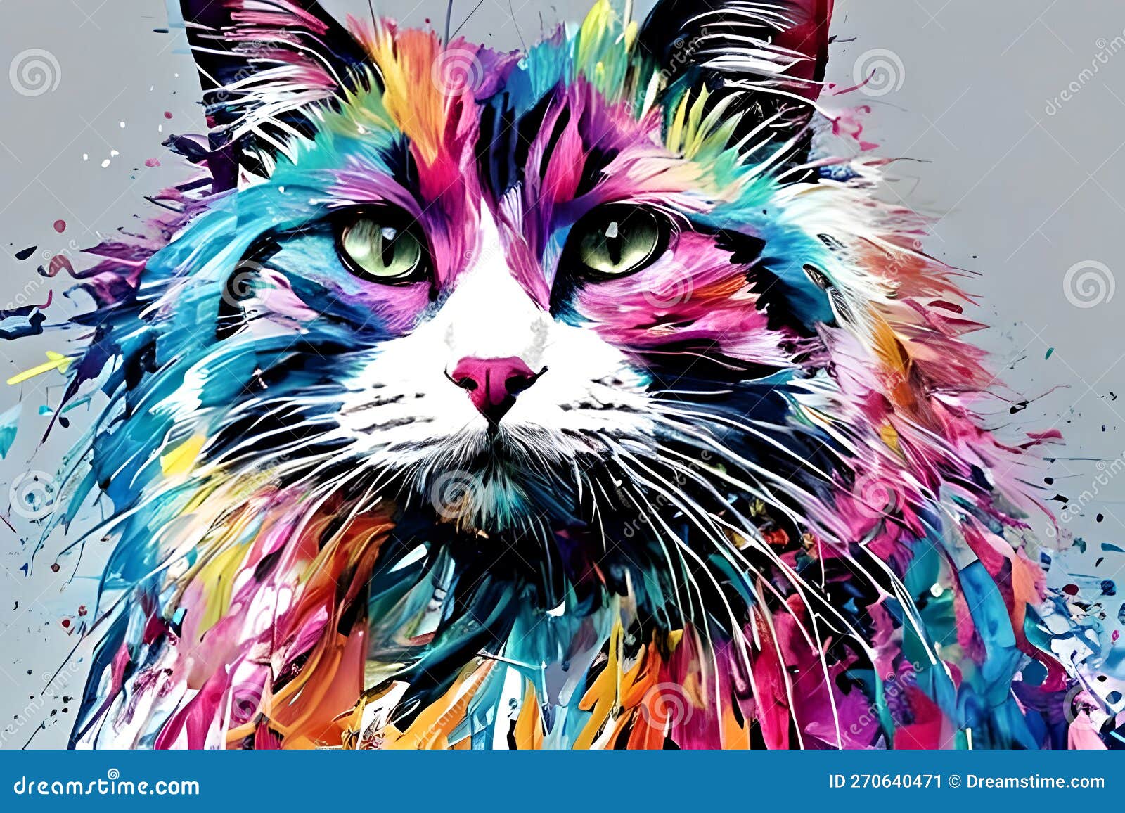 Cat of different colors stock illustration. Illustration of artwork ...