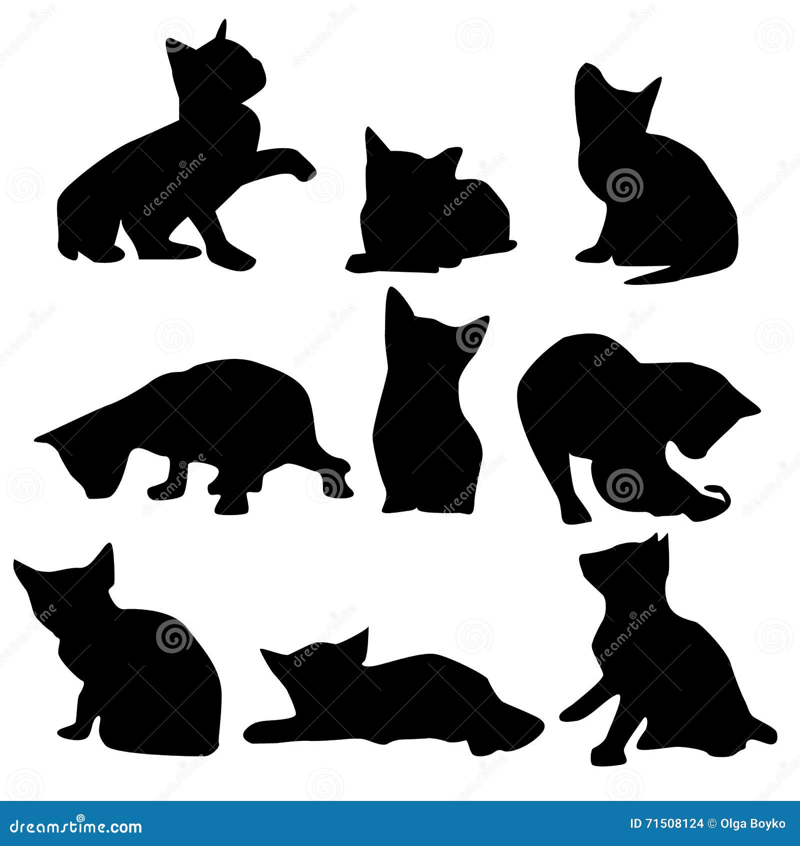 Cat in different poses stock illustration. Illustration of cats - 71508124