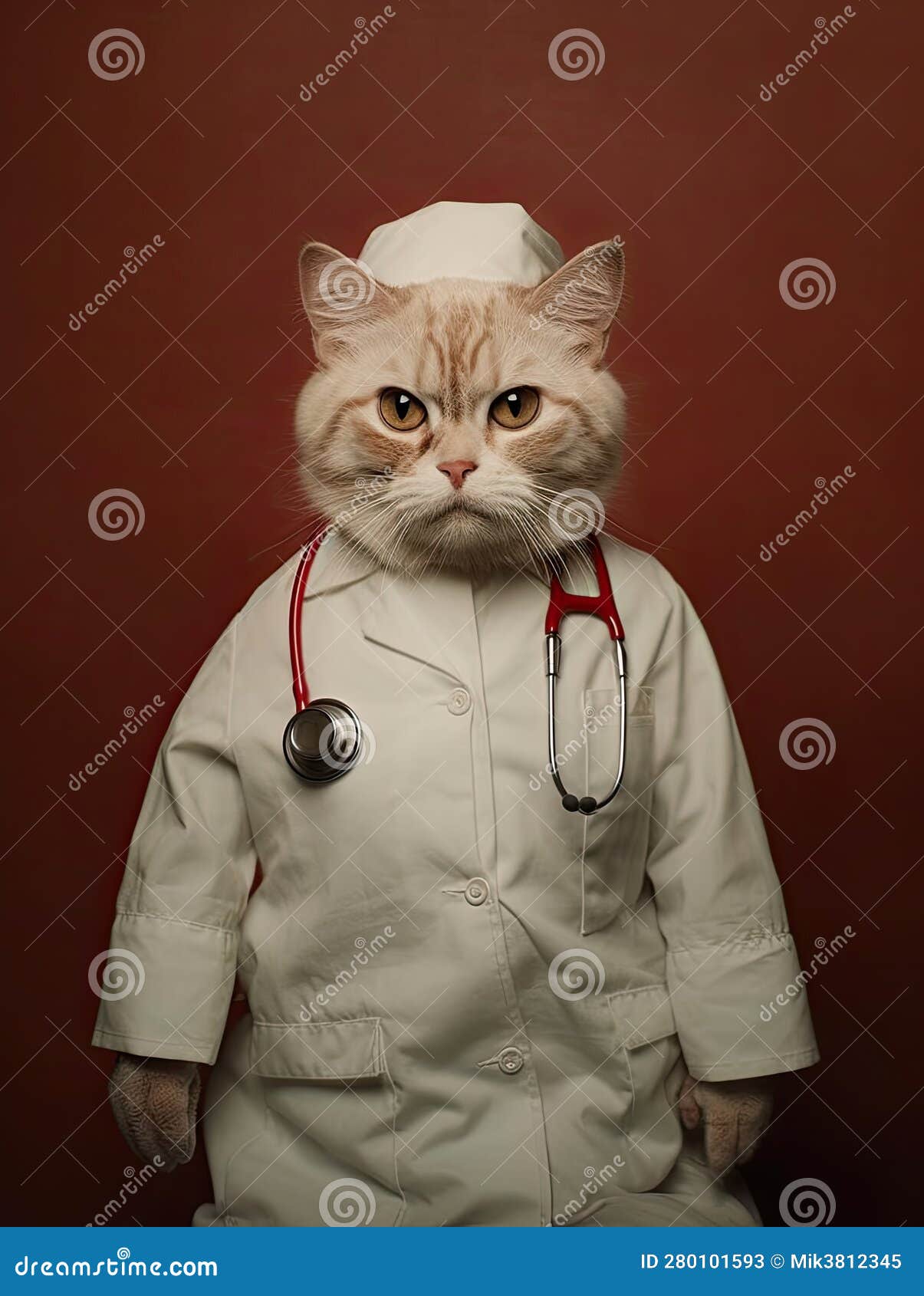 A Cat Disguised As a Doctor. Stock Illustration - Illustration of ...