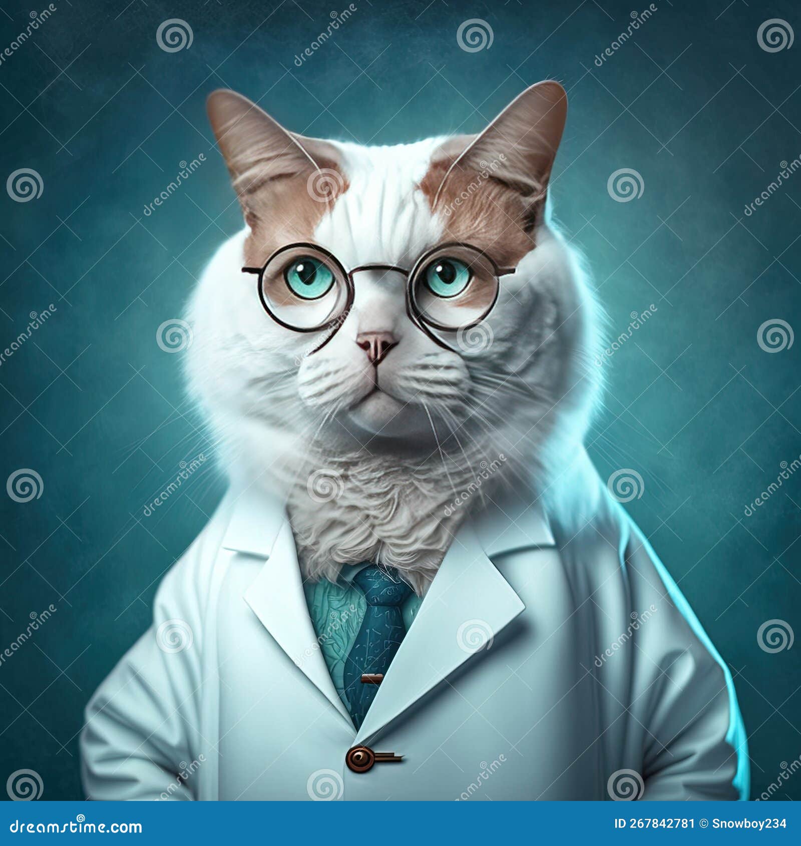 The Cat Doctor in a Medical Hat. Doctor with Cat Head. Generative AI ...