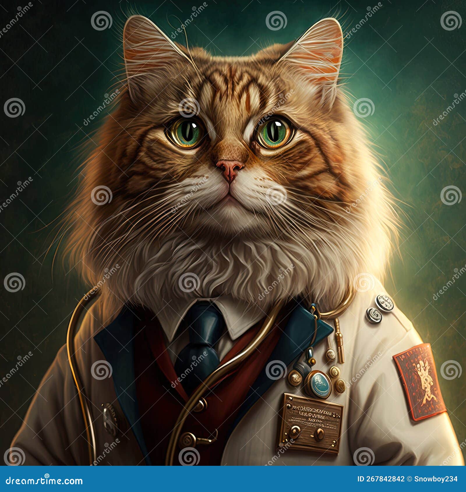 The Cat Doctor in a Medical Hat. Doctor with Cat Head. Generative AI ...