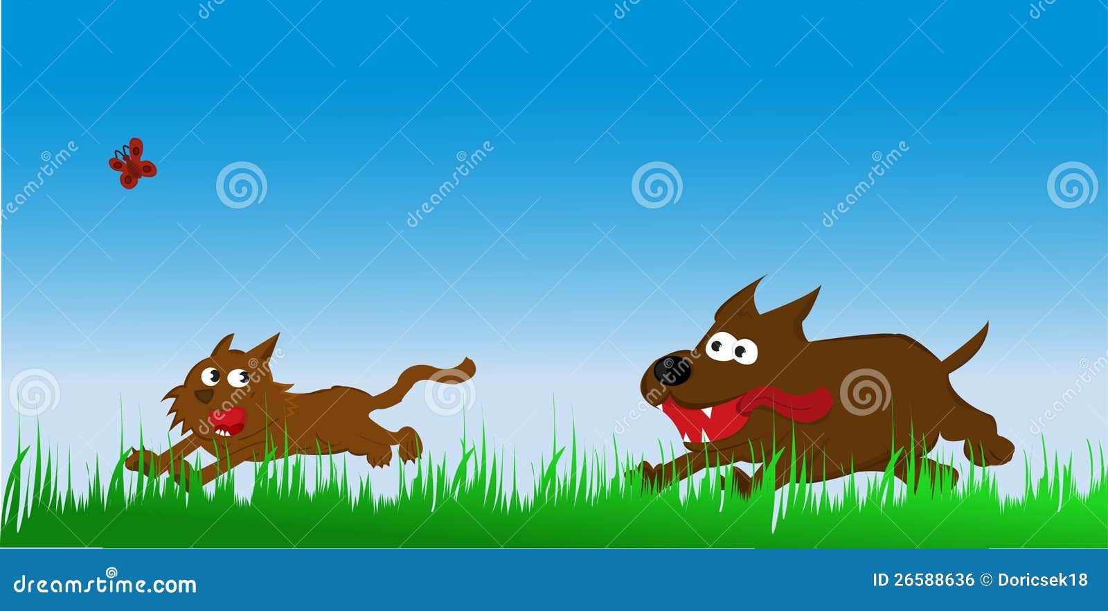 Dog Chasing Cat Cartoon