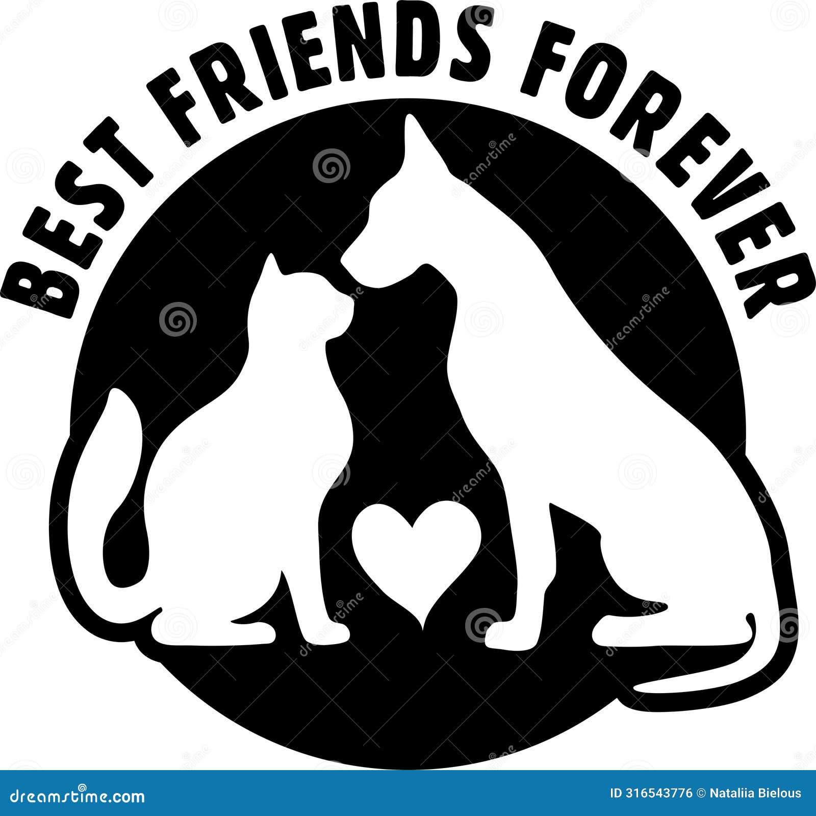 Cat and Dog are Best Friends Forever Stock Vector - Illustration of ...
