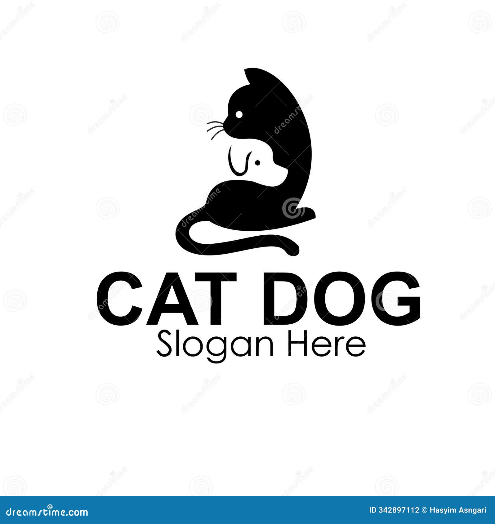 Cat Dog Logo Design Concept Stock Illustration - Illustration of ...