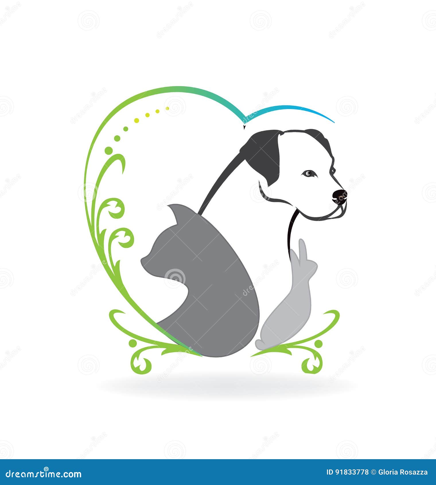 Cat dog and rabbit logo stock vector. Illustration of footprint - 91833778