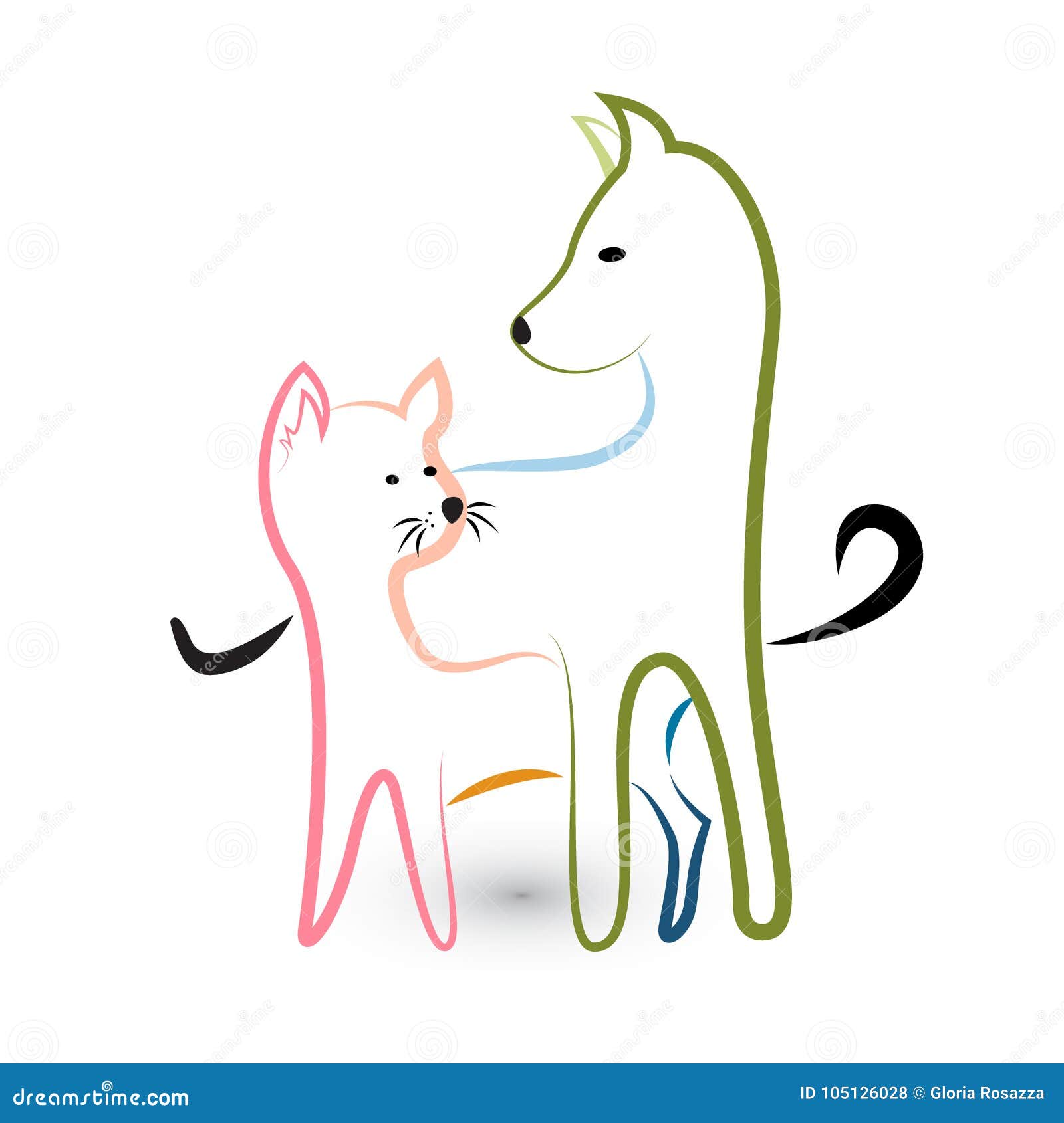 Cat and dog logo stock vector. Illustration of decal - 105126028