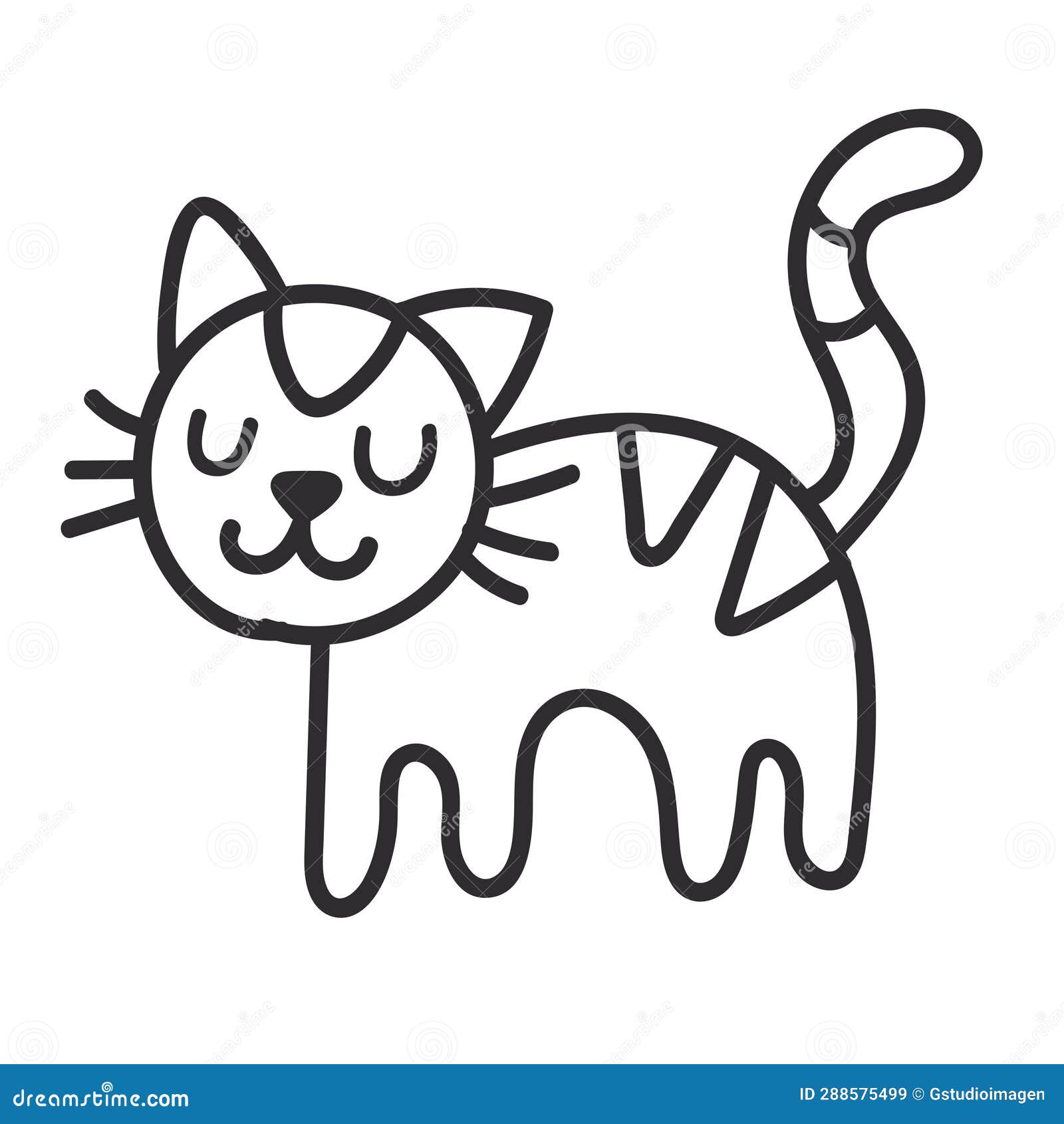 Cat doodle icon stock illustration. Illustration of vector - 288575499