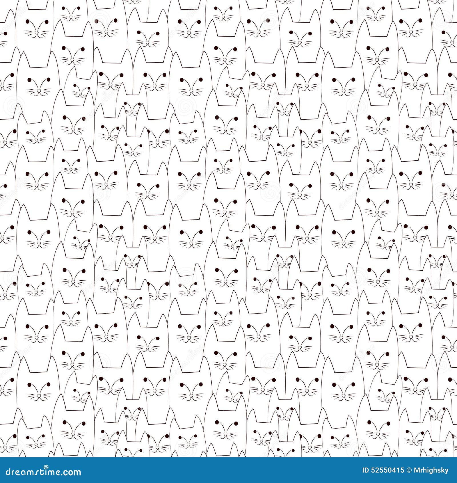 Cat Doodles Seamless Pattern Stock Vector - Illustration of vector ...