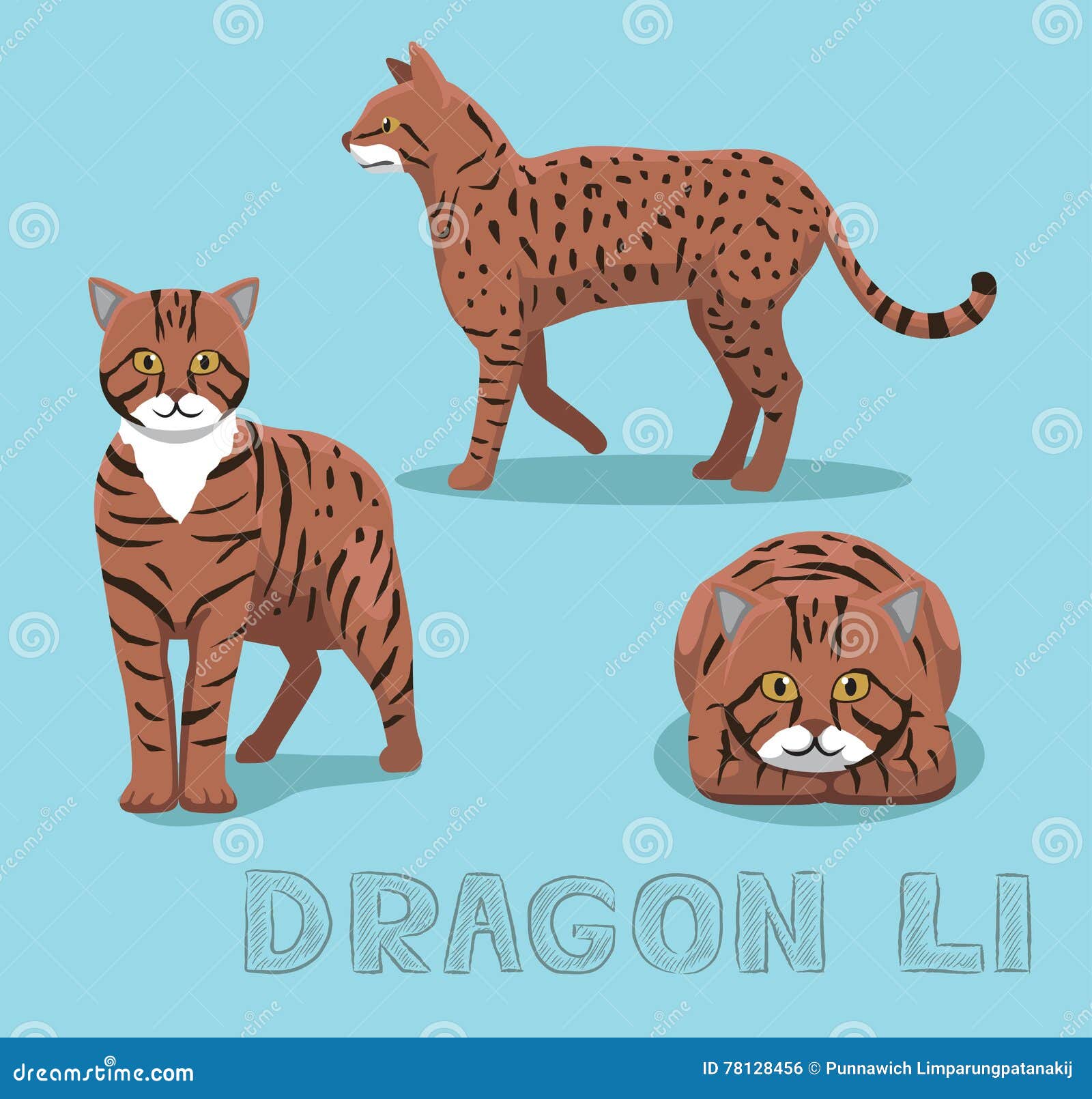 Cat Dragon Li Cartoon Vector Illustration Stock Vector - Illustration ...
