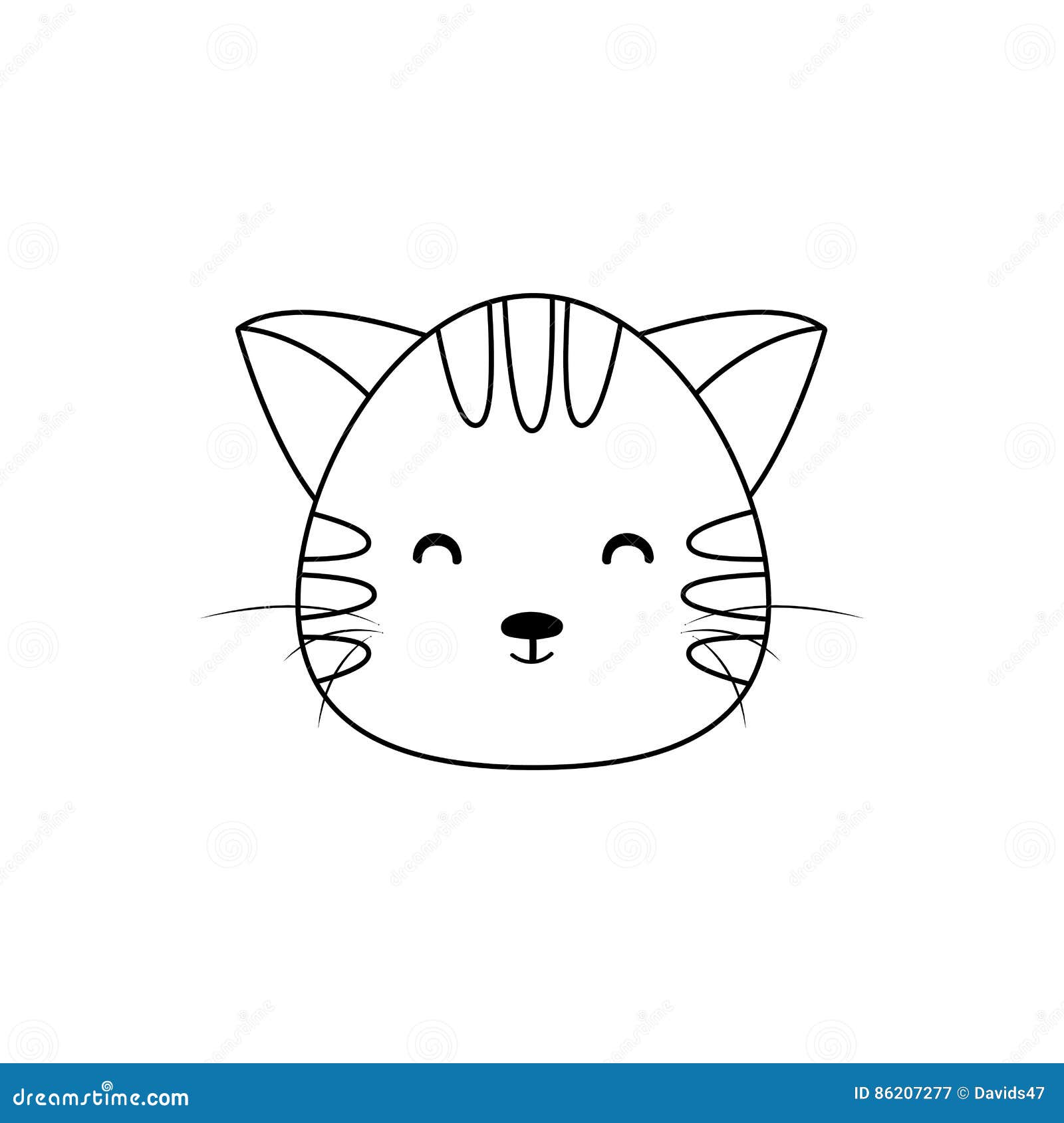 Cat Drawing Face stock vector. Illustration of style - 86207277