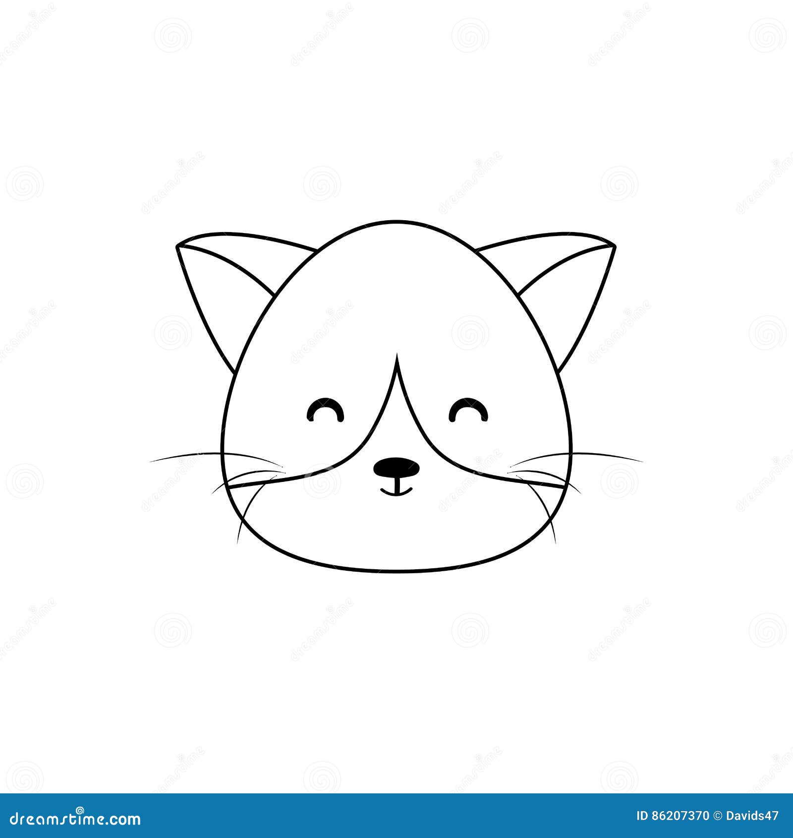 Cat Drawing Face stock vector. Illustration of icon, mammal - 86207370