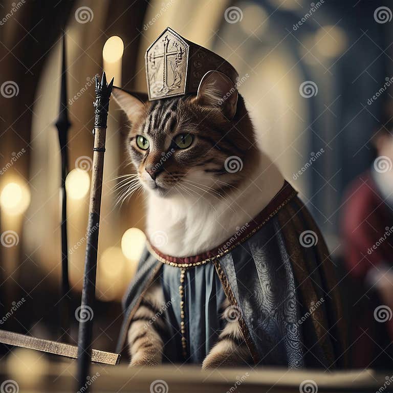 Cat dressed as a priest stock illustration. Illustration of walking ...