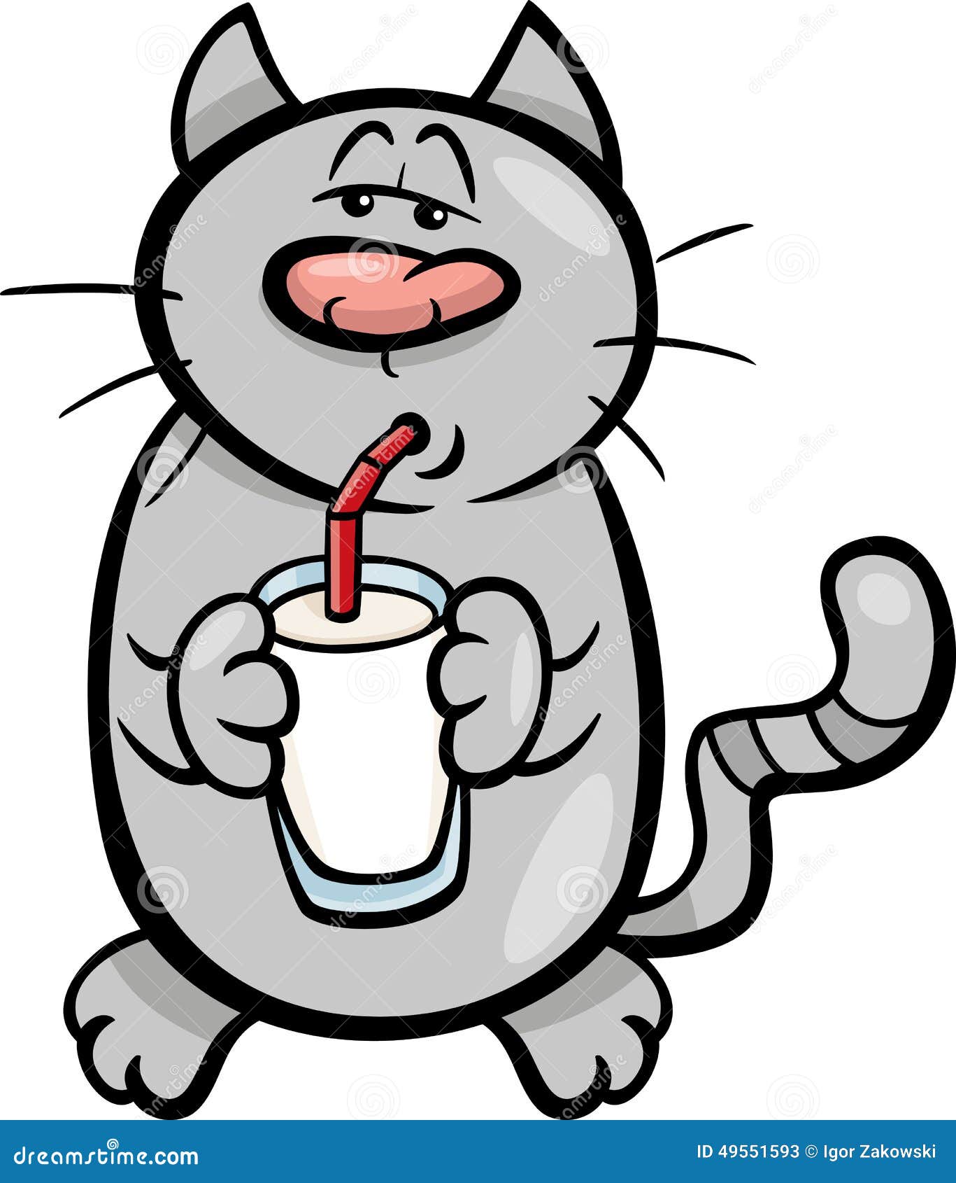 Cat Drink Milk Cartoon Illustration Stock Vector - Illustration of ...