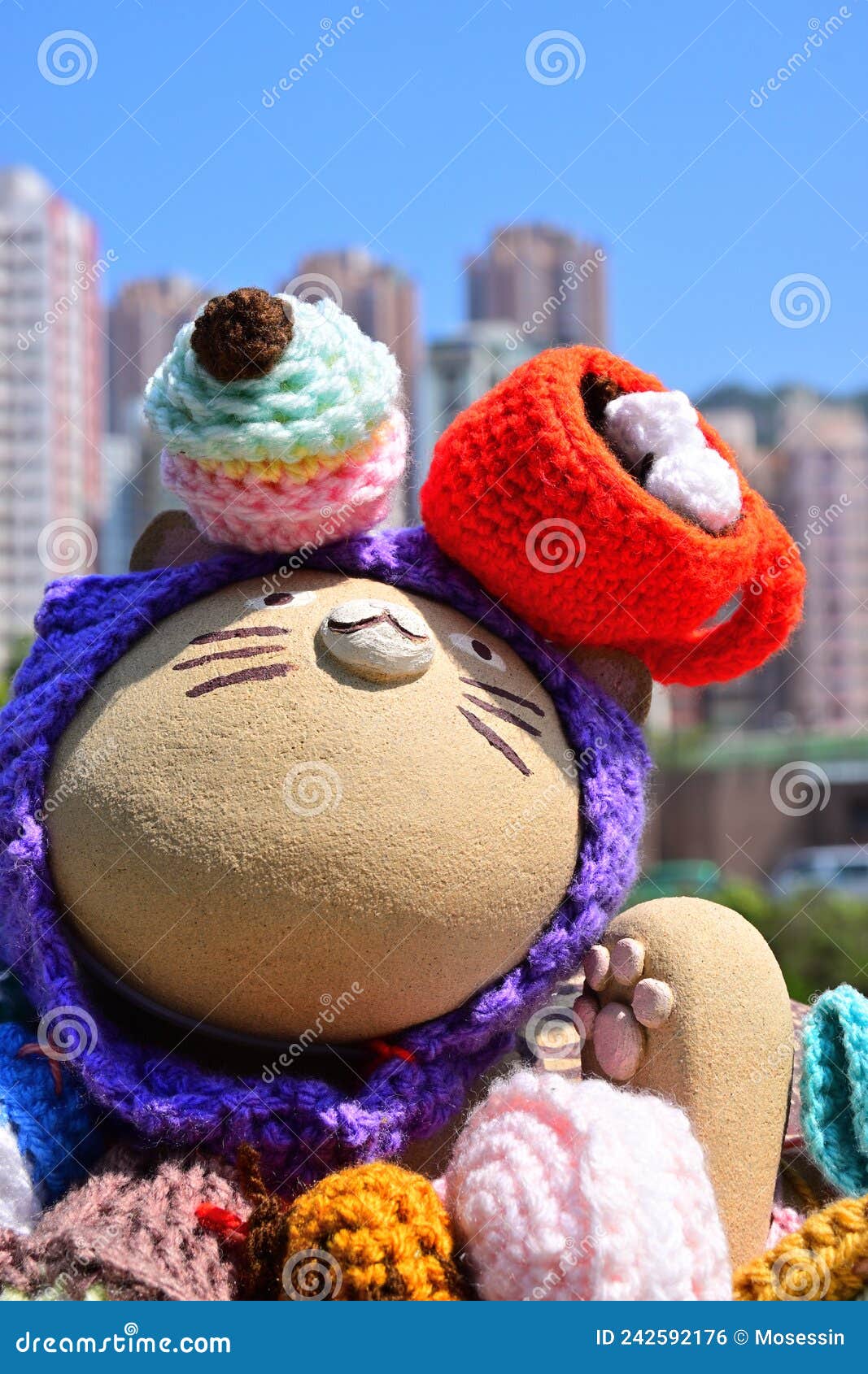 Cat Dummy Woolen Stitch Crochet Cloth Stock Photo - Image of combed ...