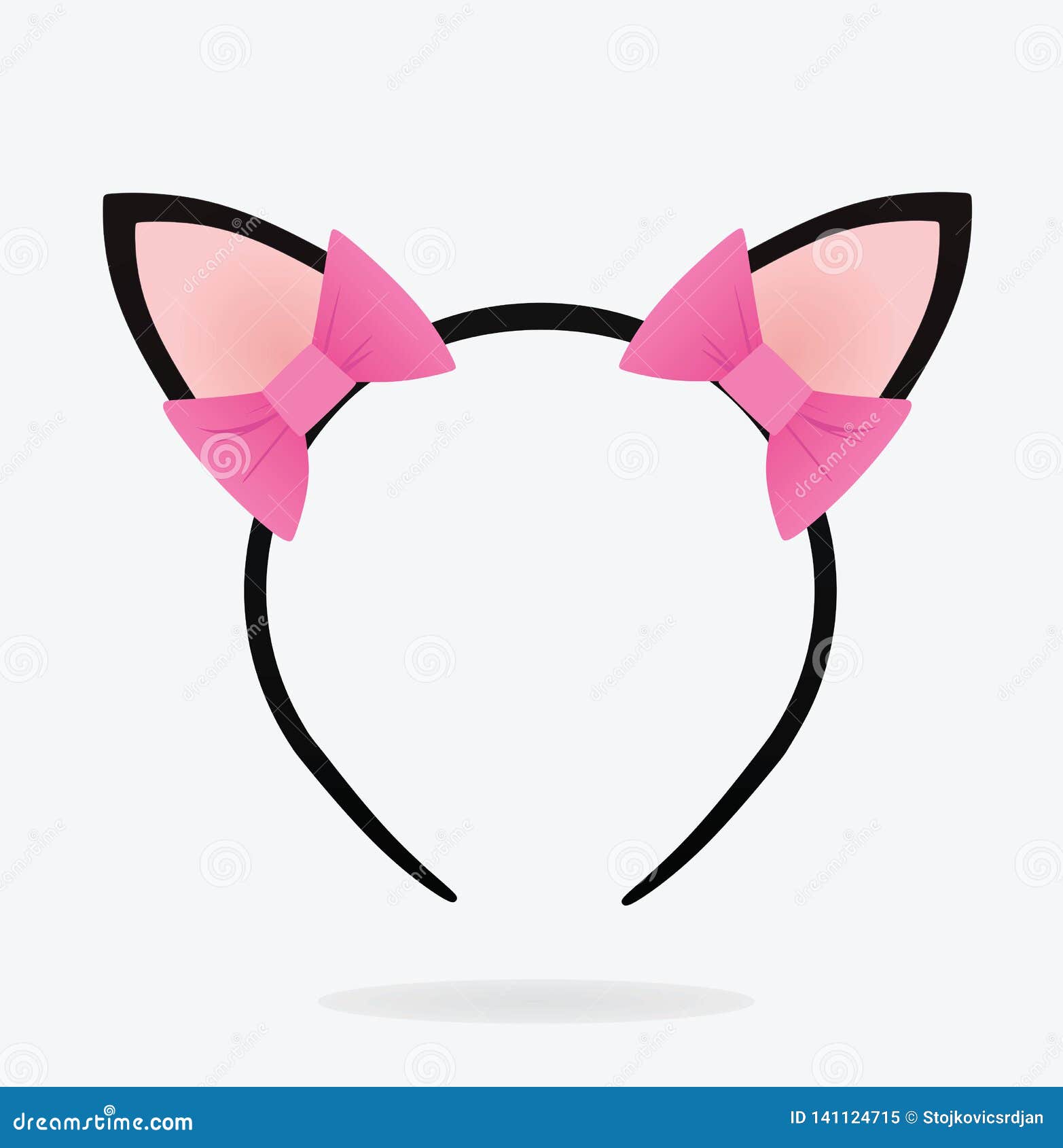 Cat Ears with Bows Headband Stock Vector - Illustration of element ...