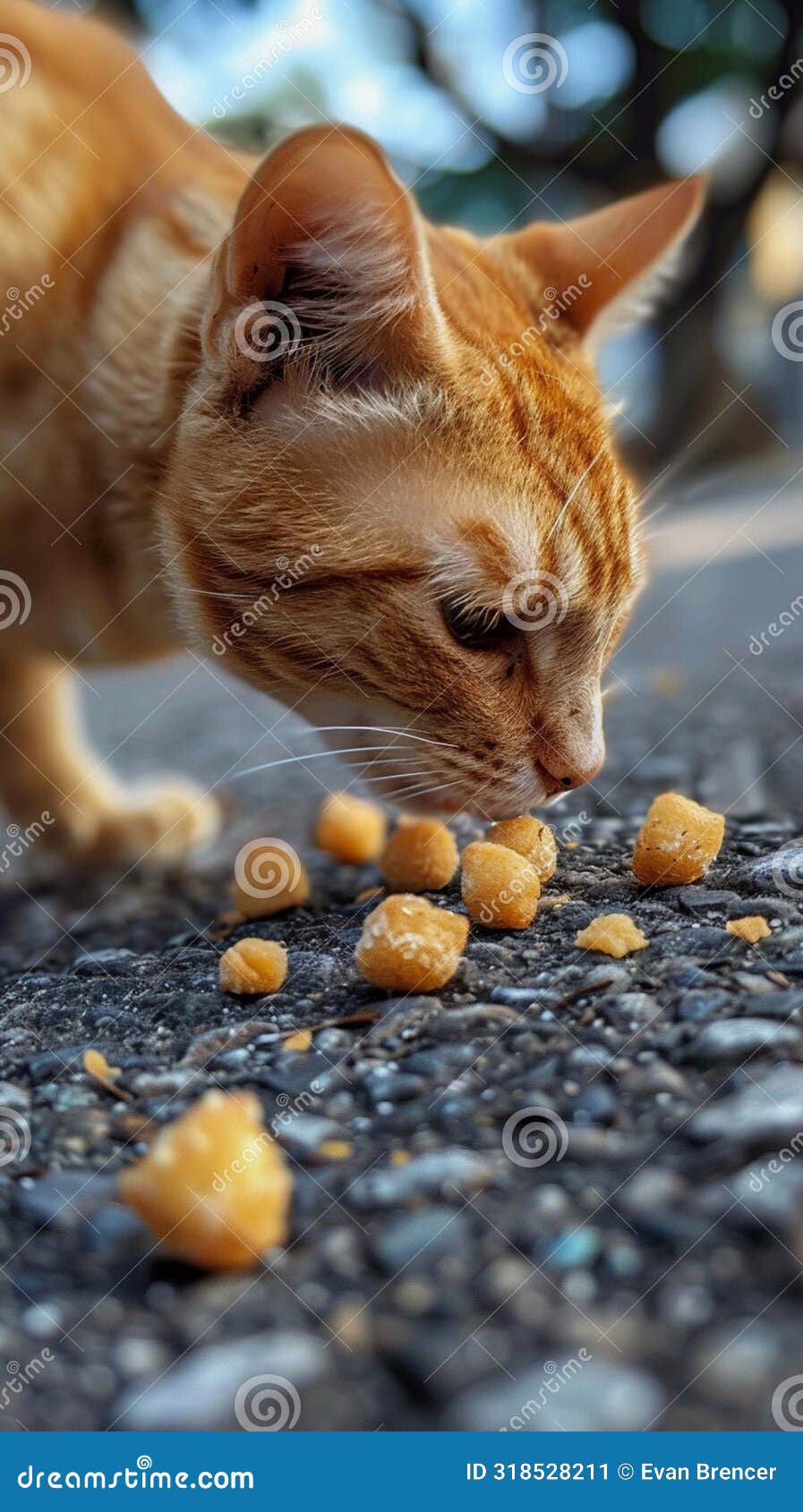 Cat Eating a Yellow Coloured Snack. Ai Generated. Stock Illustration ...