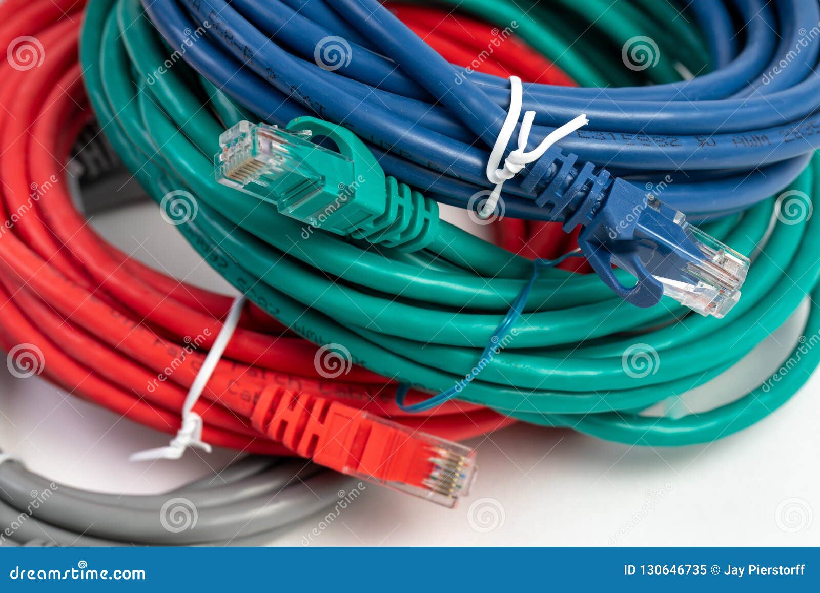 Cat 5, 6 Ethernet Cables for Computers, Red, Green and Blue Colors ...