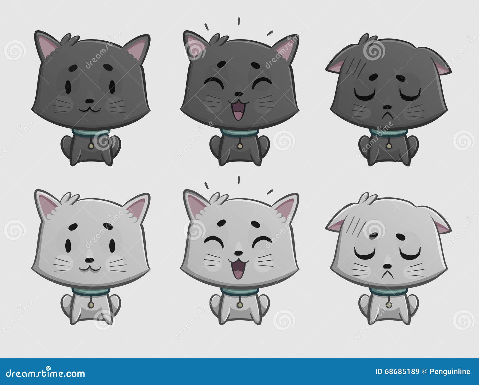 Cat Expressions Set stock vector. Illustration of cute - 68685189