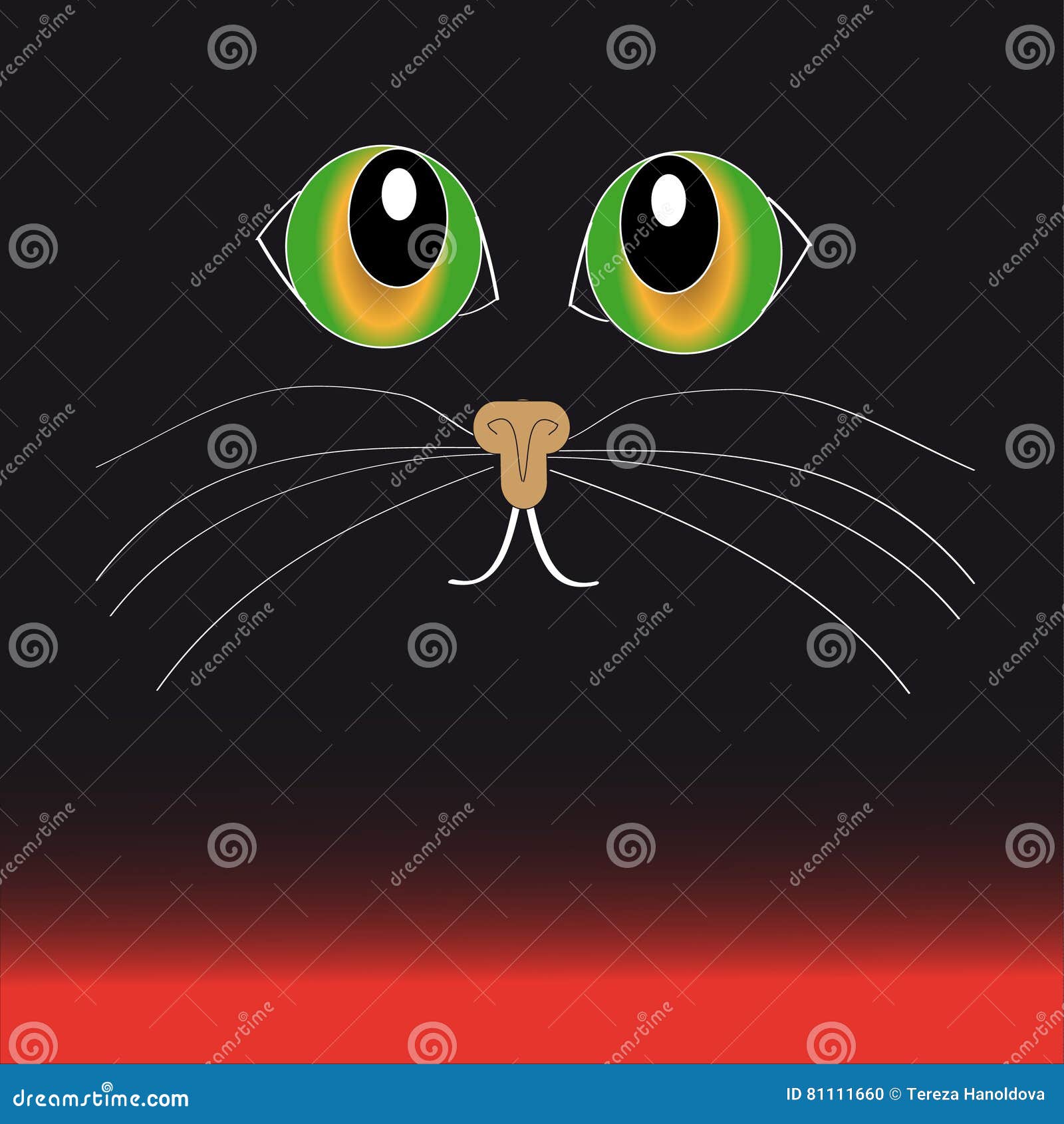 Cat Eyes on Black - Red Background. Stock Vector - Illustration of ...