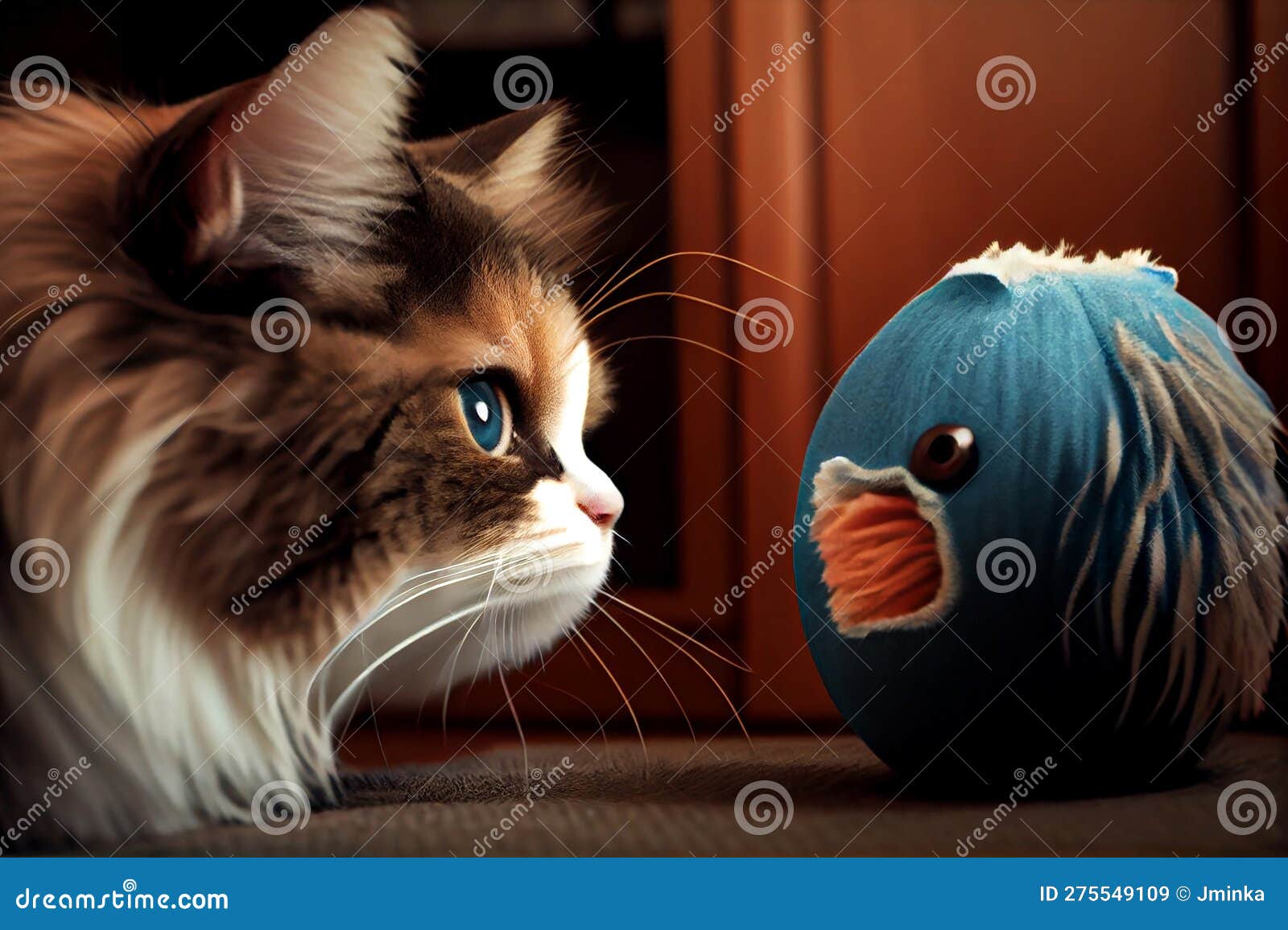 Cat Face with Pet Toy. Generative AI Stock Image - Image of room, cute ...