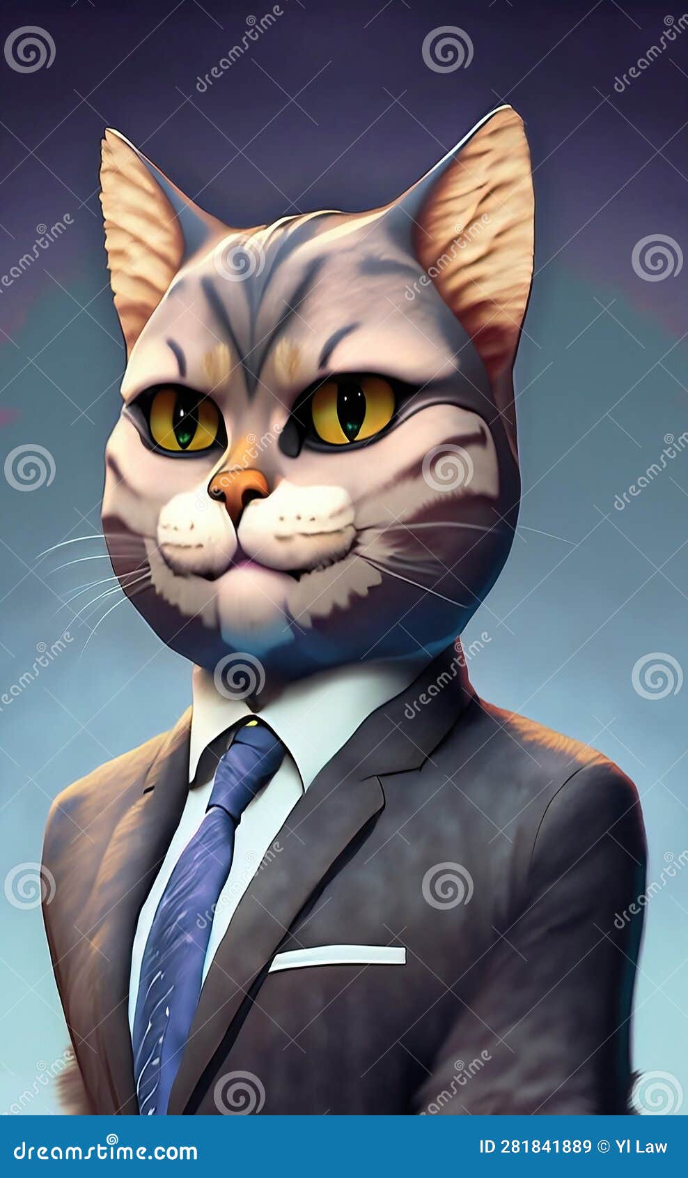 Cat Face Entrepreneur stock illustration. Illustration of leader ...