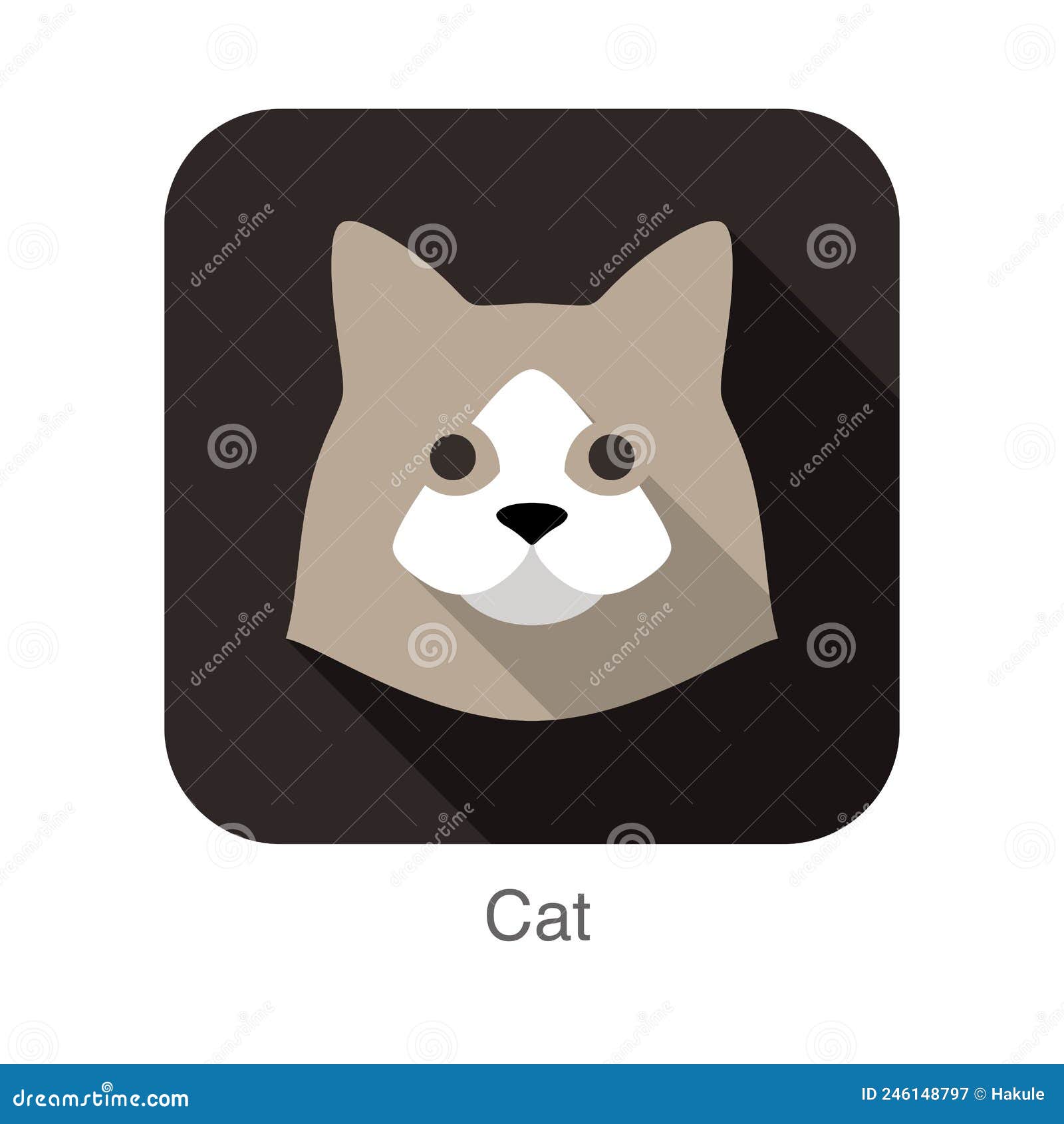 Cat face flat icon series stock vector. Illustration of isolated ...