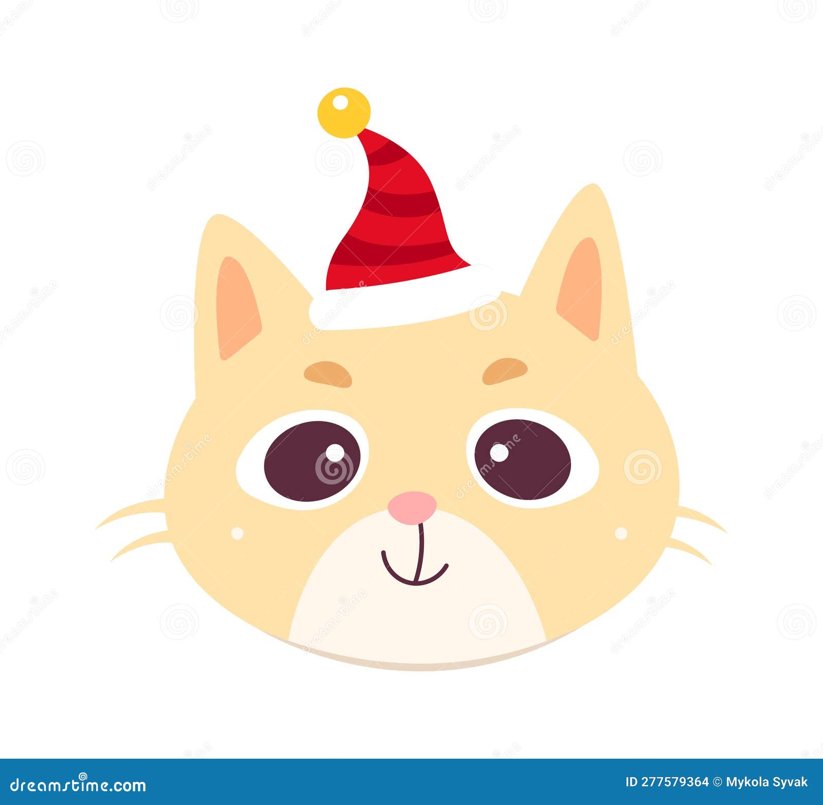 Cat Face with Hat stock vector. Illustration of character - 277579364