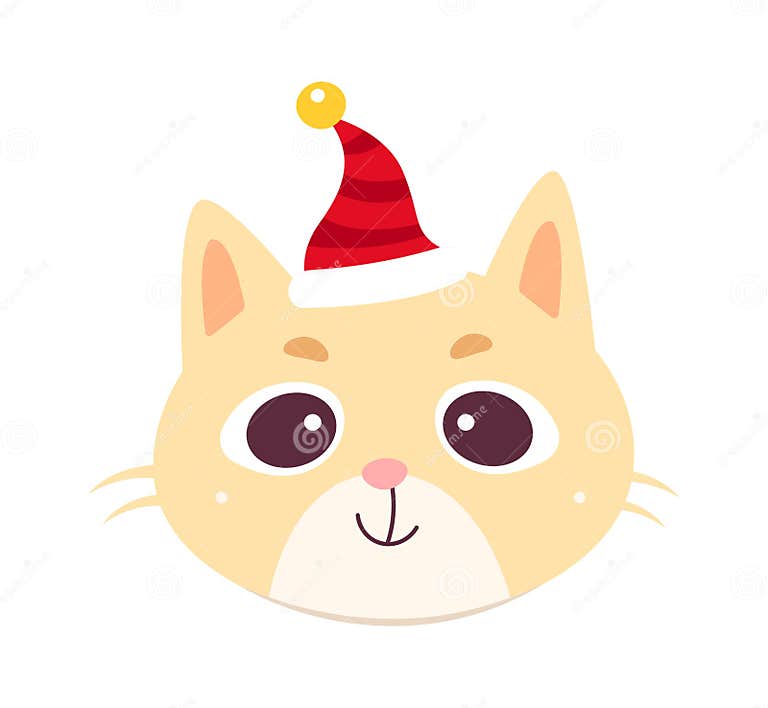 Cat Face with Hat stock vector. Illustration of character - 277579364