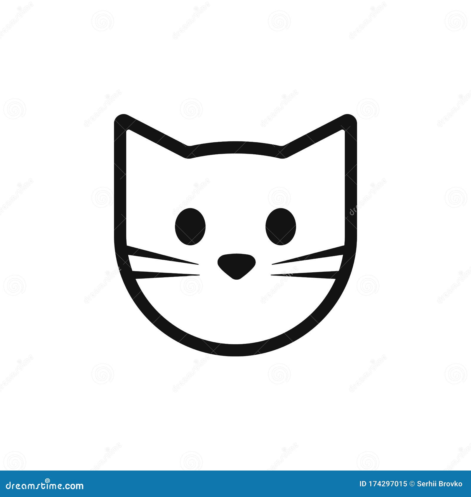 Cat Face Icon Isolated on White Background. Vector Illustration Stock ...