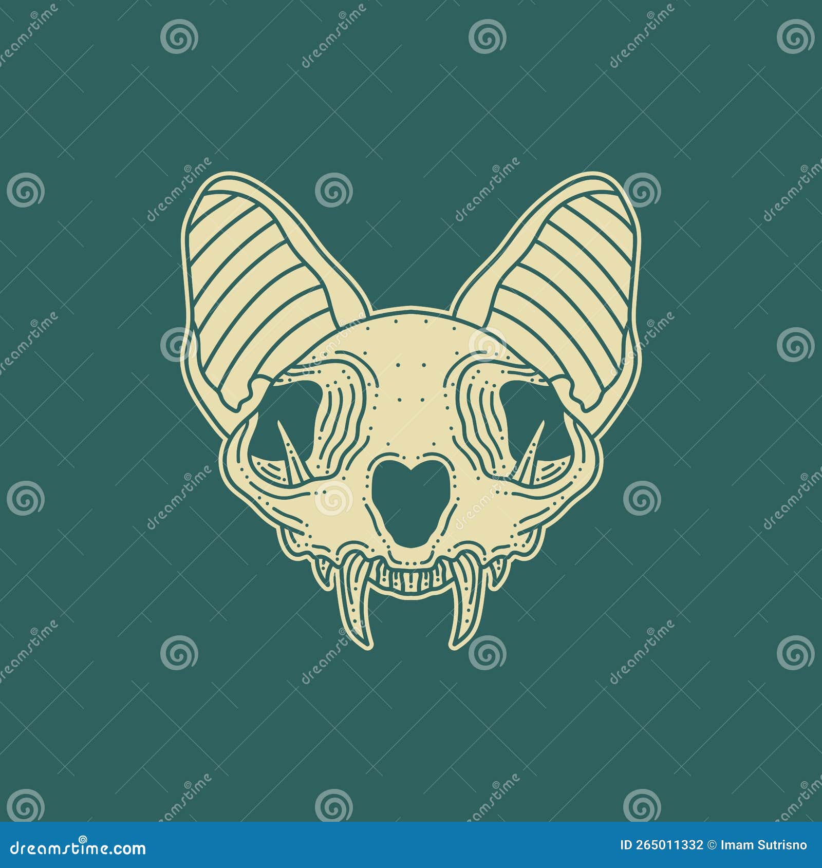 Skull Drawing Anatomy With Ribbon Vintage Illustrations Stock ...