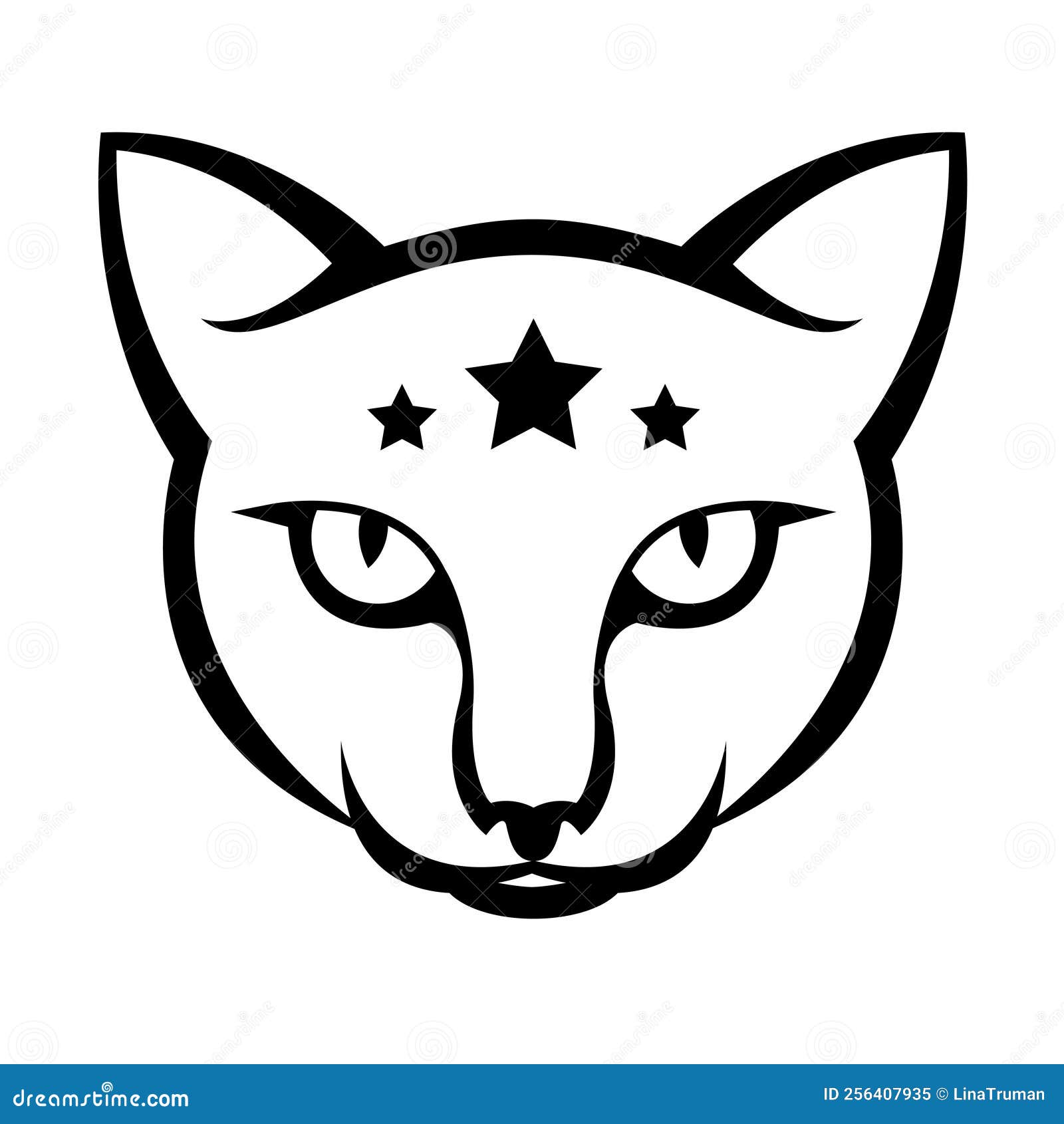 Cat Face, Magic Cat, Witches Mascot. Cat Logo Template Stock Vector ...