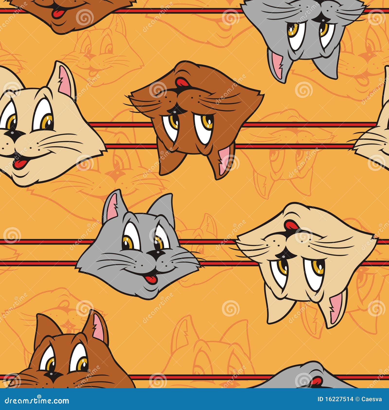 Cat face pattern stock vector. Illustration of background - 16227514