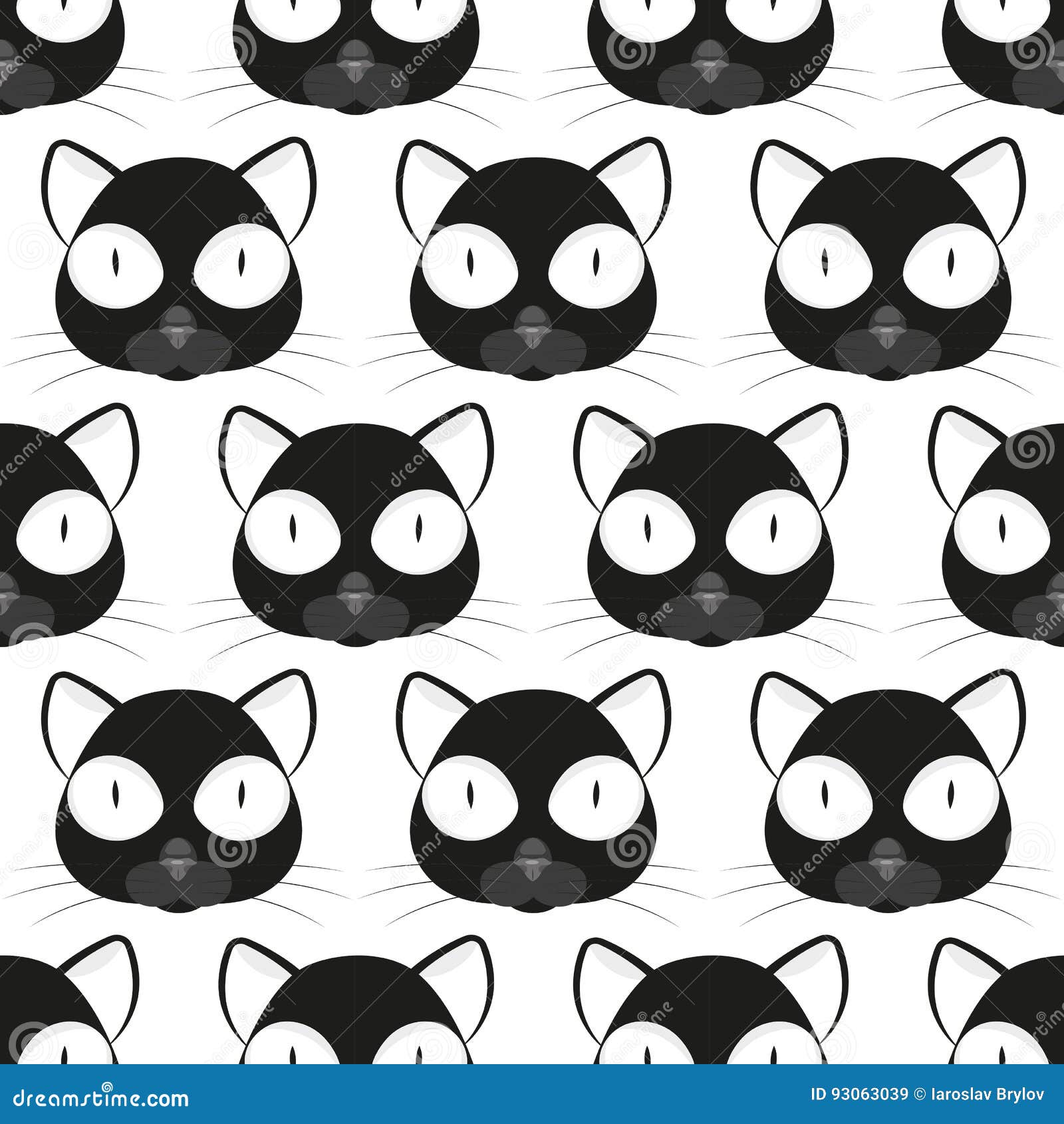 Cat face Pattern stock vector. Illustration of face, print - 93063039