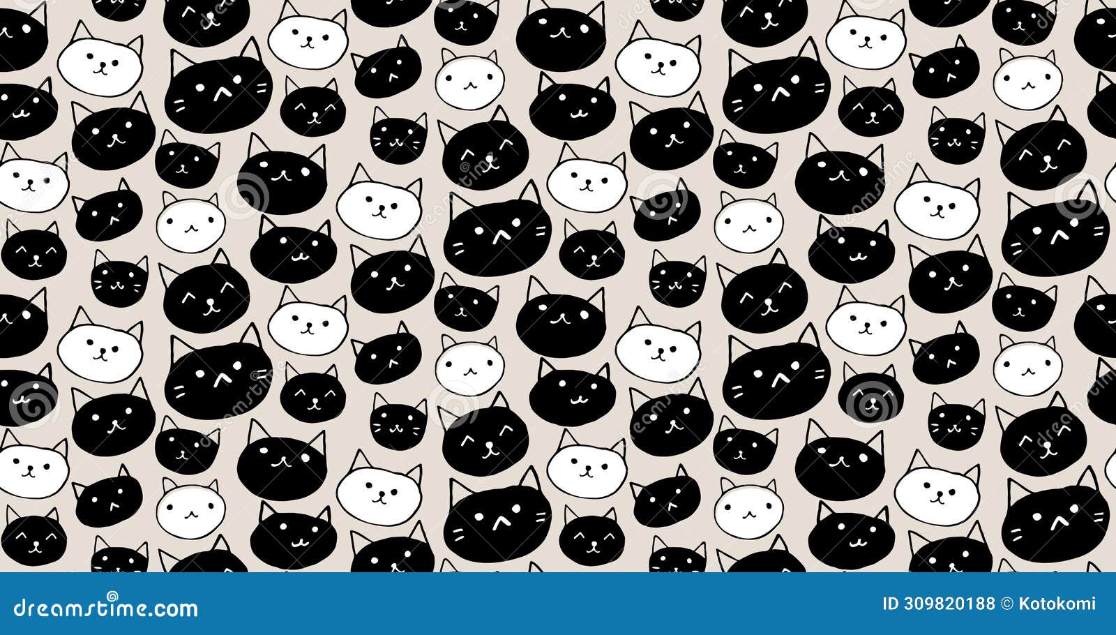 Kitty Cat Background. Pet Texture Cartoon Vector | CartoonDealer.com ...