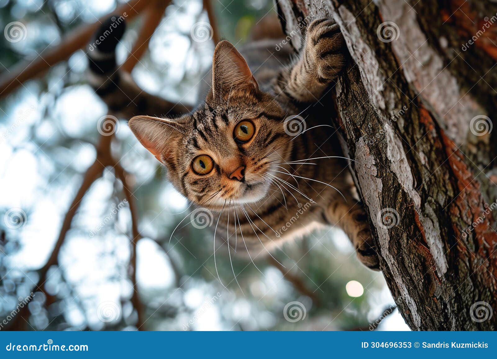 Cat Falling from a Tree. Generative AI Stock Illustration - Illustration of green, fall: 304696353