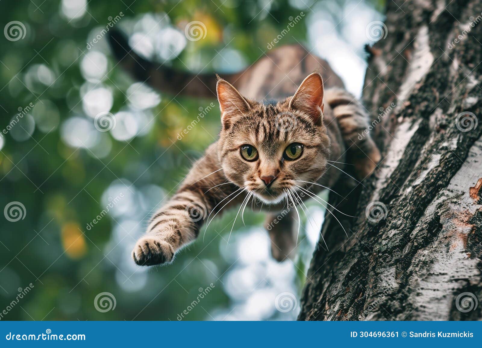 Cat Falling from a Tree. Generative AI Stock Illustration - Illustration of eyes, light: 304696361