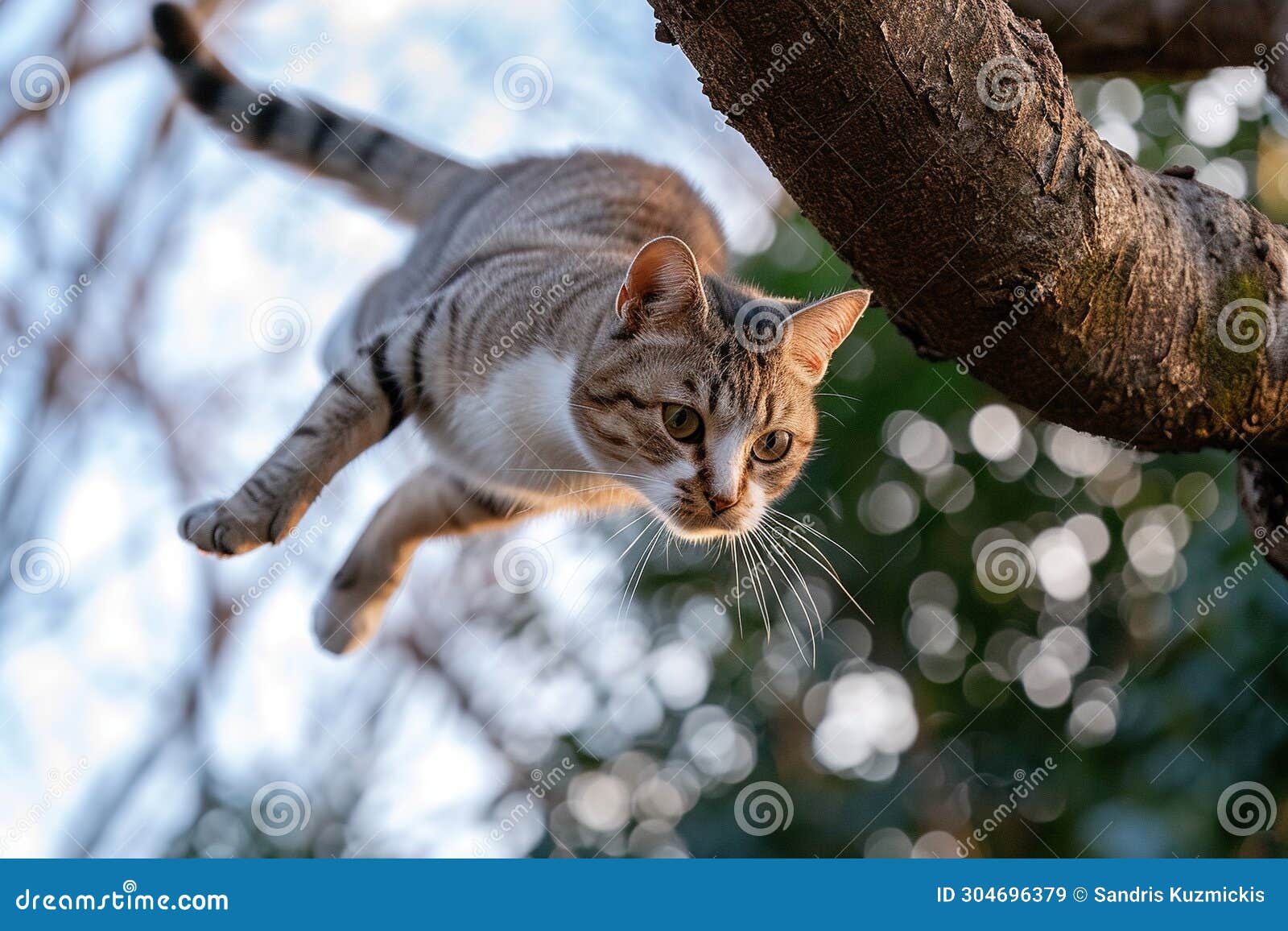 Cat Falling from a Tree. Generative AI Stock Illustration ...