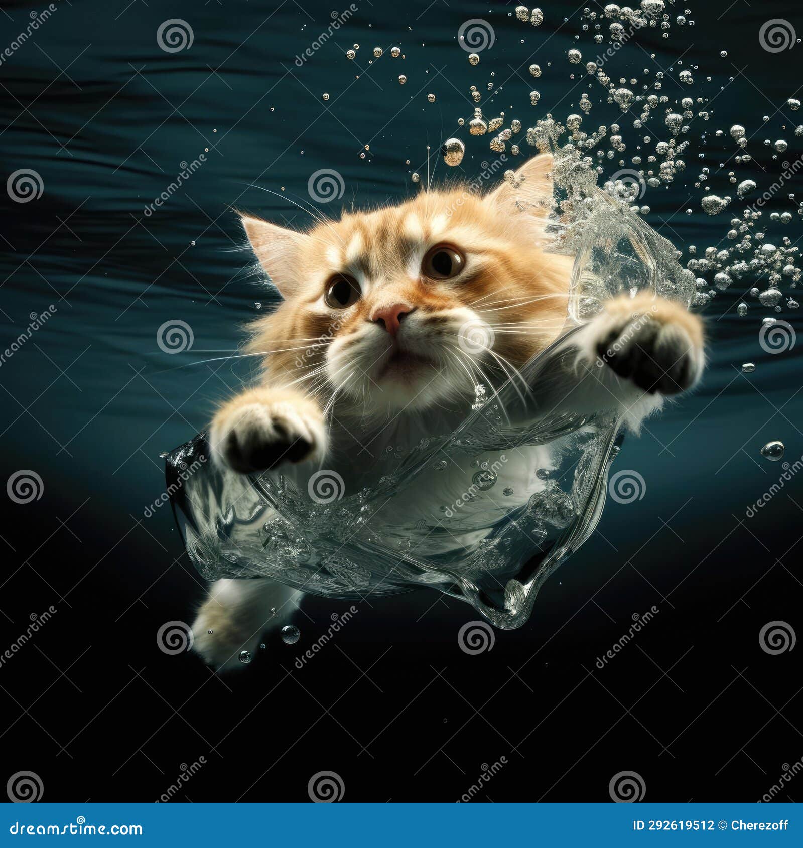 Cat Falling into the Water, Splash Stock Photo - Image of problem ...