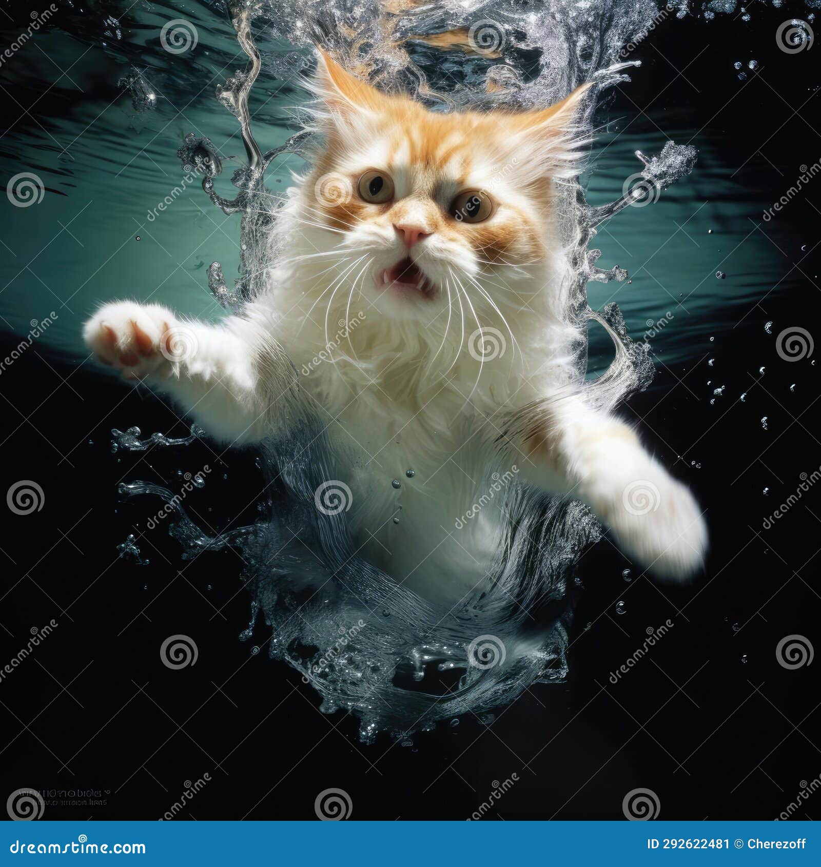 Cat Falling into the Water, Splash Stock Image - Image of splash, happy ...