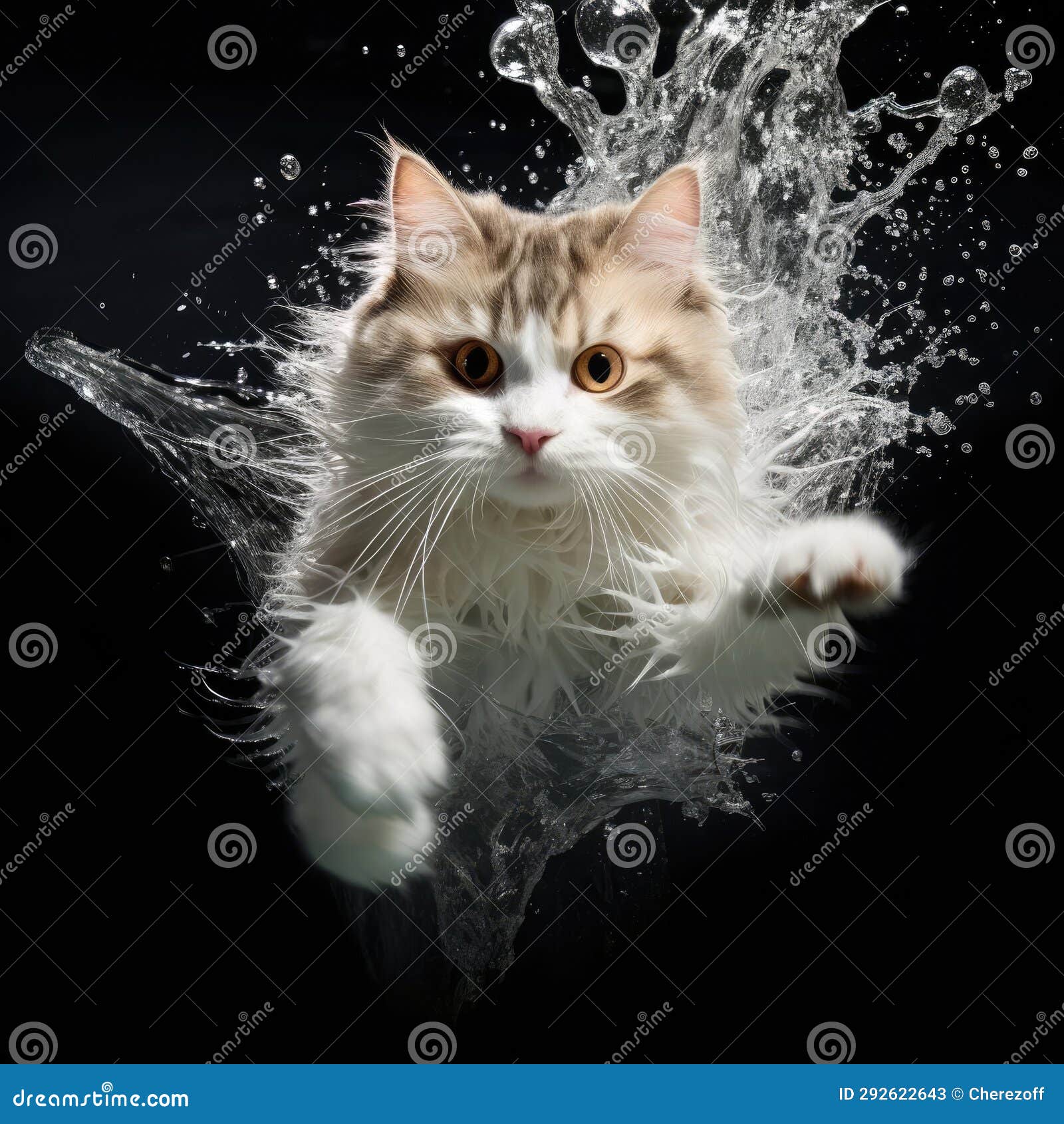 Cat Falling into the Water, Splash Stock Image - Image of running, drop ...