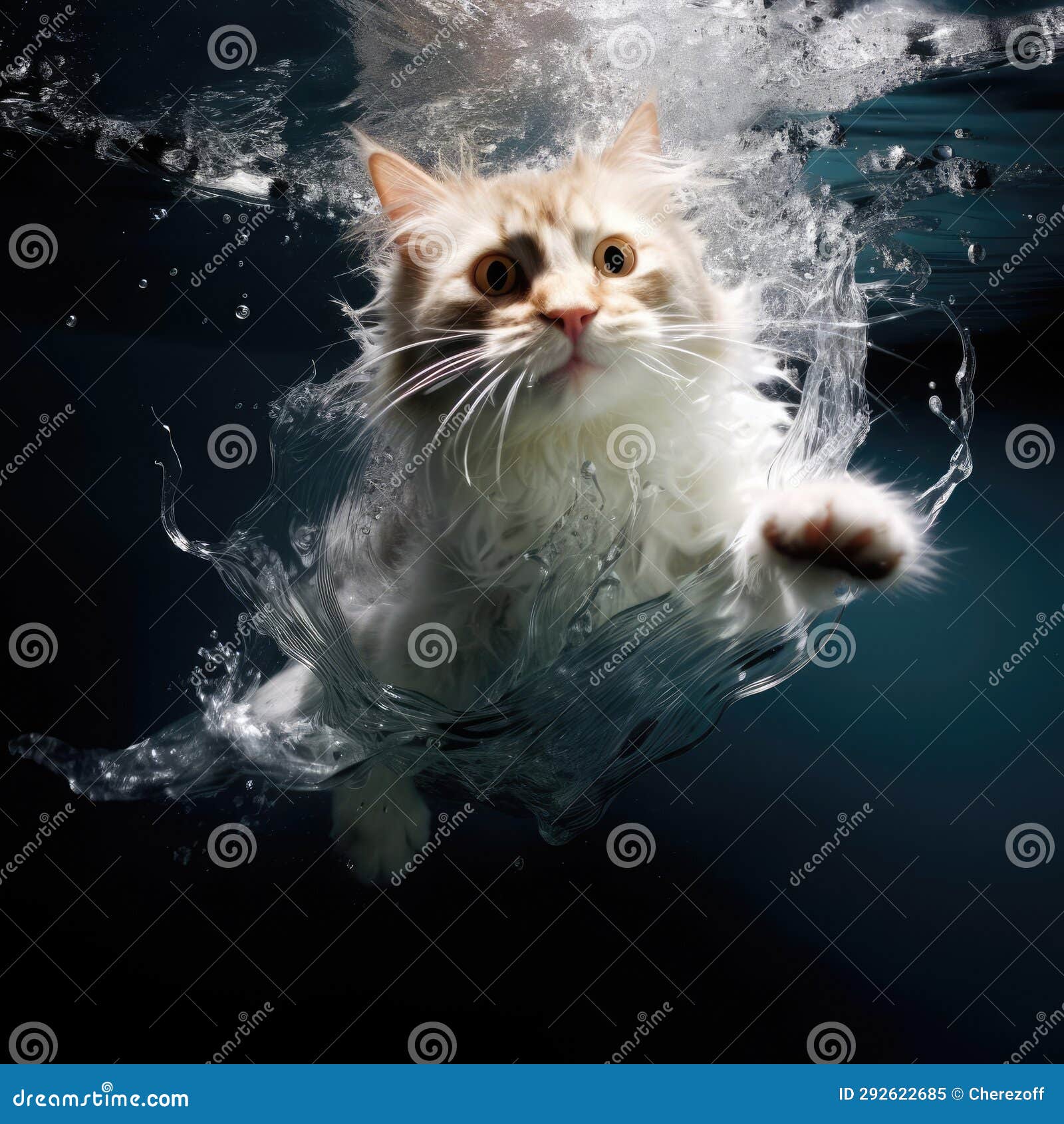 Cat Falling into the Water, Splash Stock Image - Image of water, spill ...
