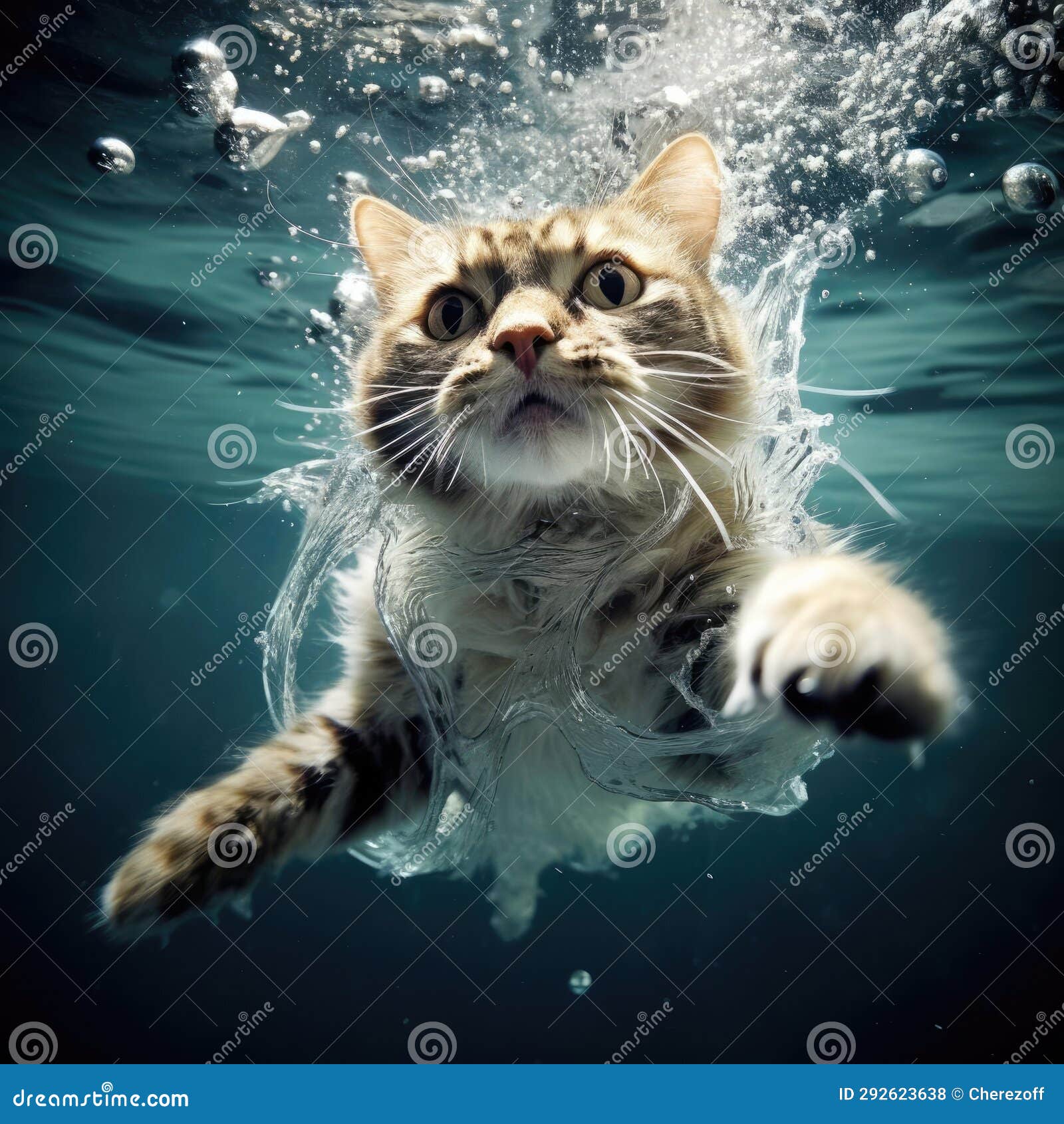 Cat Falling into the Water, Splash Stock Photo - Image of character ...