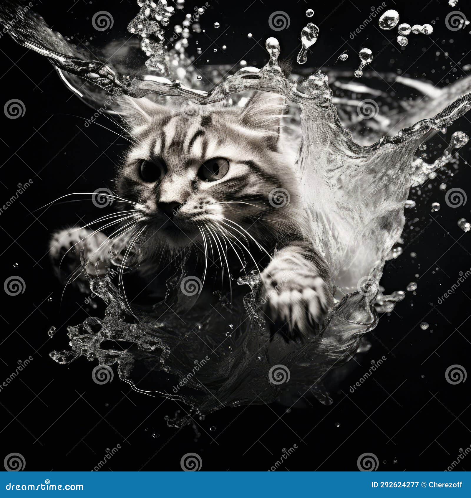 Cat Falling into the Water, Splash Stock Image - Image of feline, fresh ...